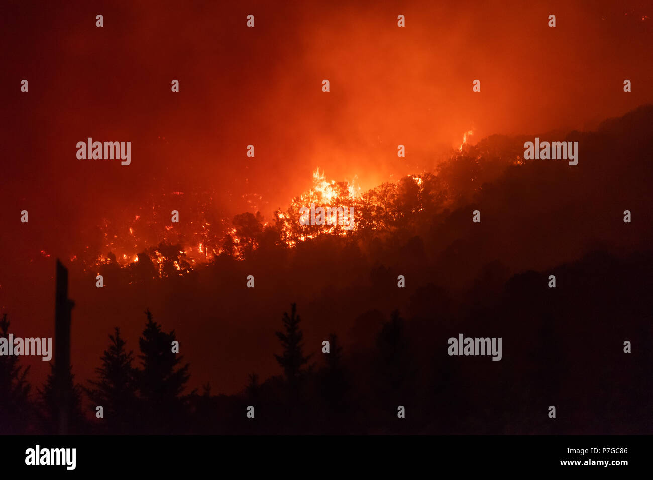 Lake Christine Fire in burning over 5000 acres in Colorado Stock Photo ...