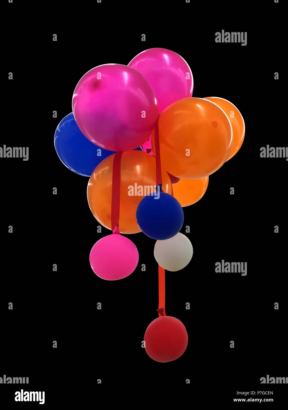 Bunch of balloons isolated on black, Many Colorful balloons for your ...