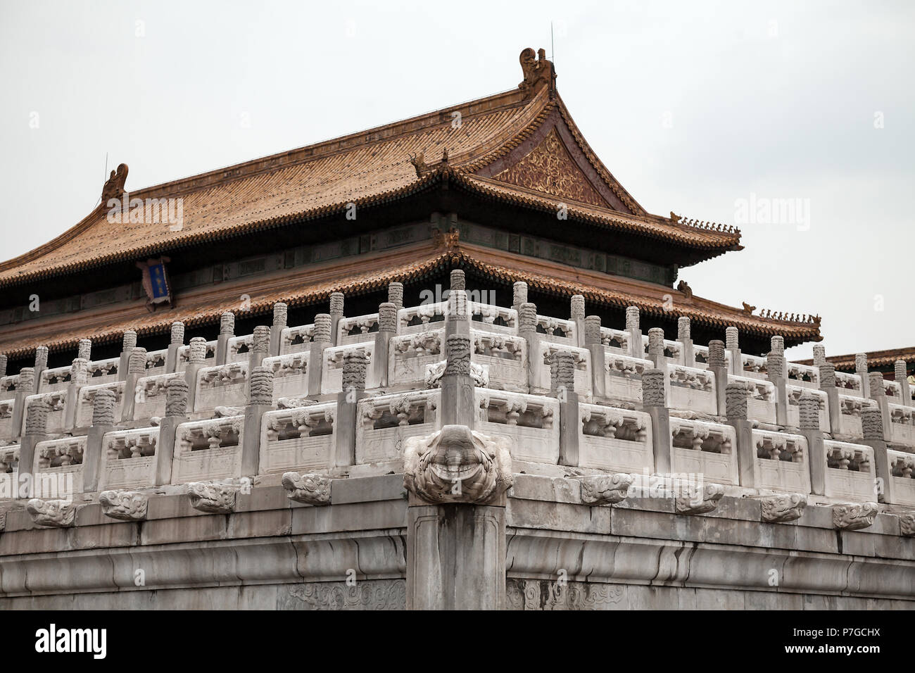 Traditional tile roofs of Chinese temple in the Forbidden city, Beijing ...