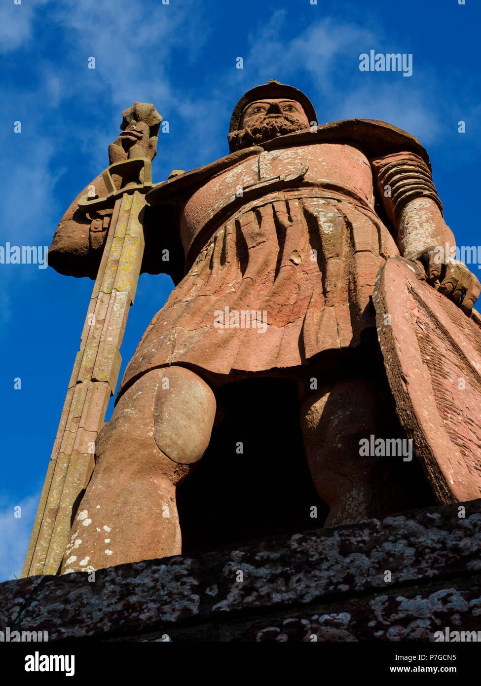 The 1814 red sandstone statue of William Wallace, in the Bemersyde ...