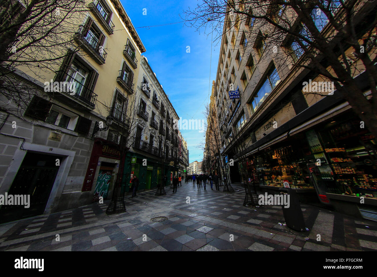 Street view of Madrid, the capital city of Spain Stock Photo - Alamy