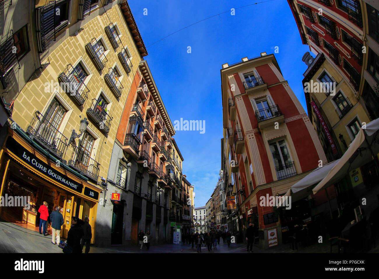 Street view of Madrid, the capital city of Spain Stock Photo - Alamy