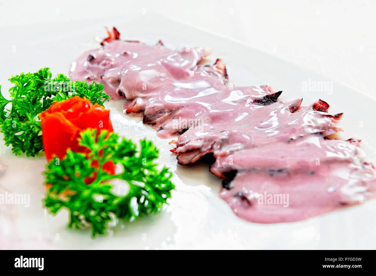 Pulpo al Olivo, traditional dish of Peruvian cuisine made from an olive ...