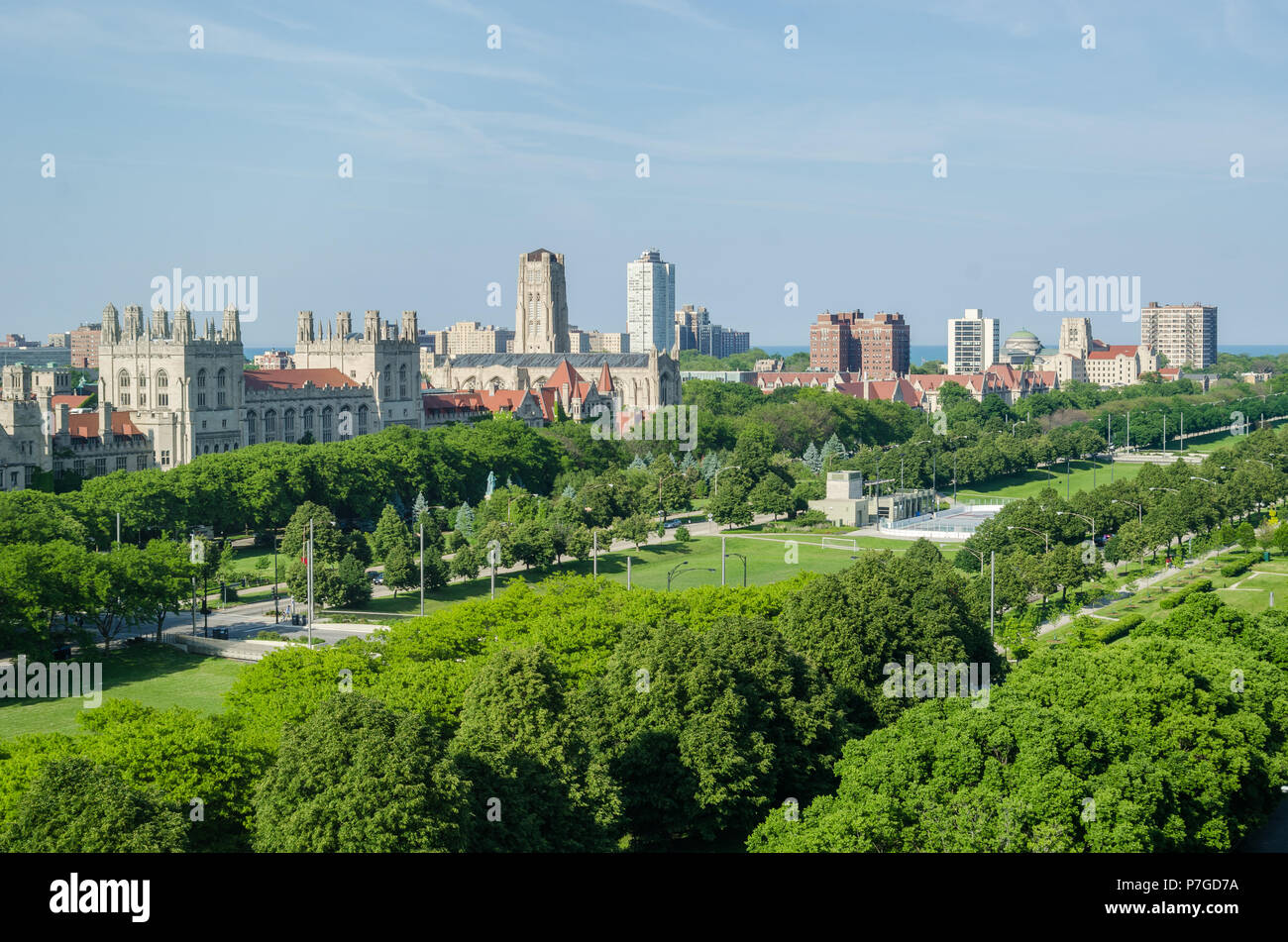 Aerial view of the University of Chicago campus Stock Photo - Alamy