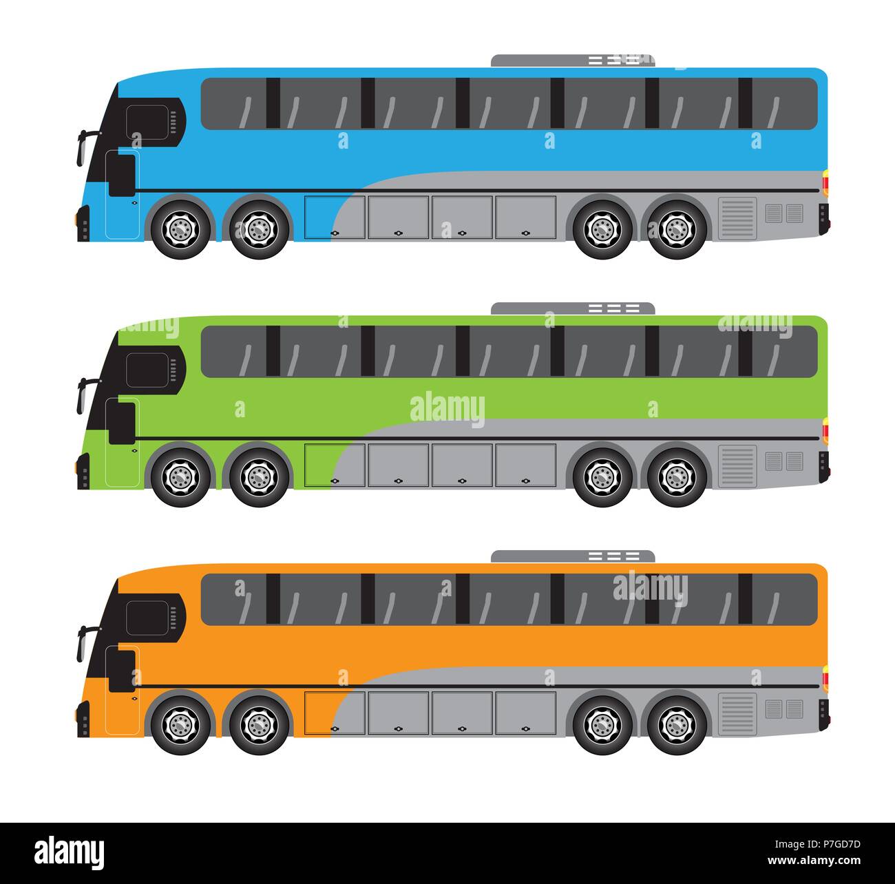 Quad axle coach or 10 Wheel Bus Vector and Illustration Stock Vector ...