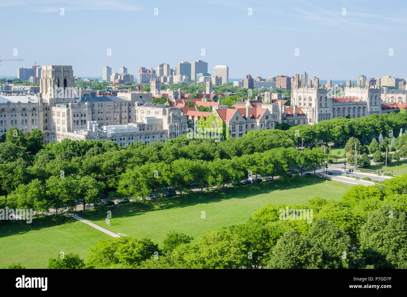 Aerial view of the University of Chicago campus Stock Photo - Alamy
