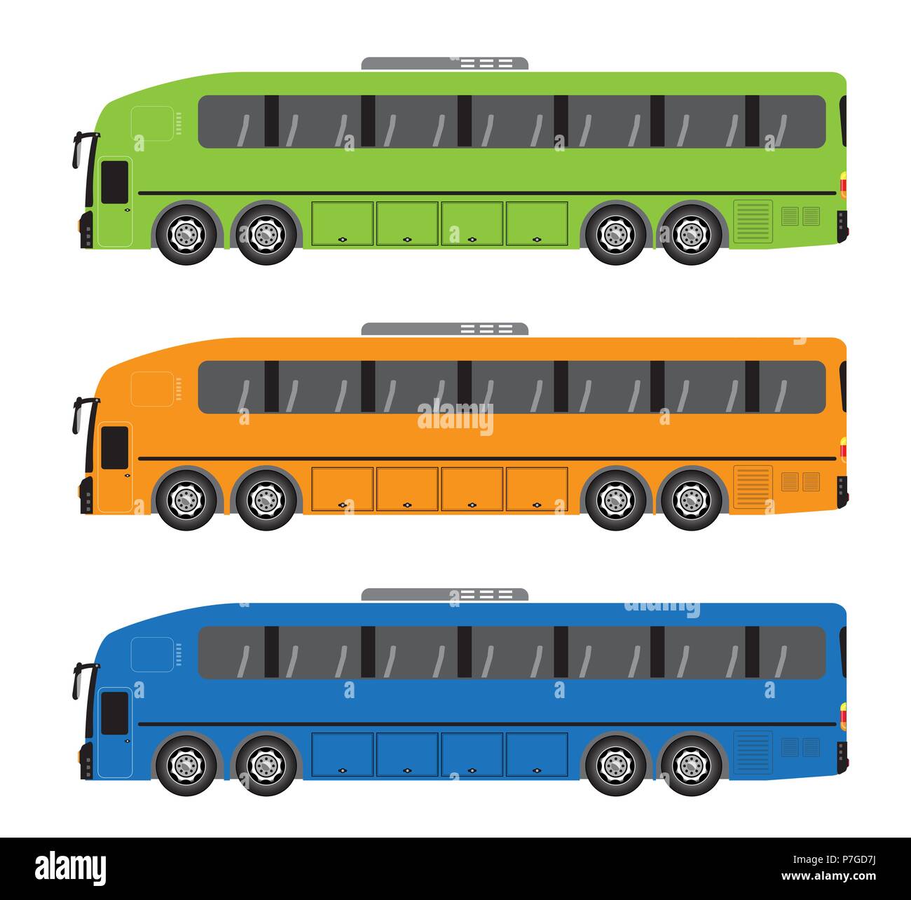 Quad axle coach or 10 Wheel Bus Vector and Illustration Stock Vector ...