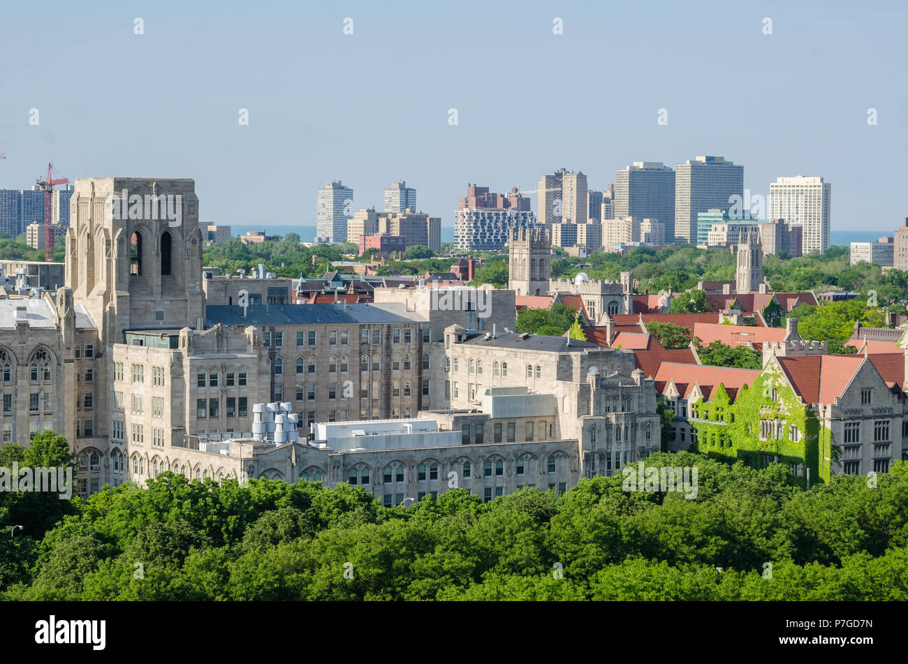 Aerial view of the University of Chicago campus Stock Photo - Alamy