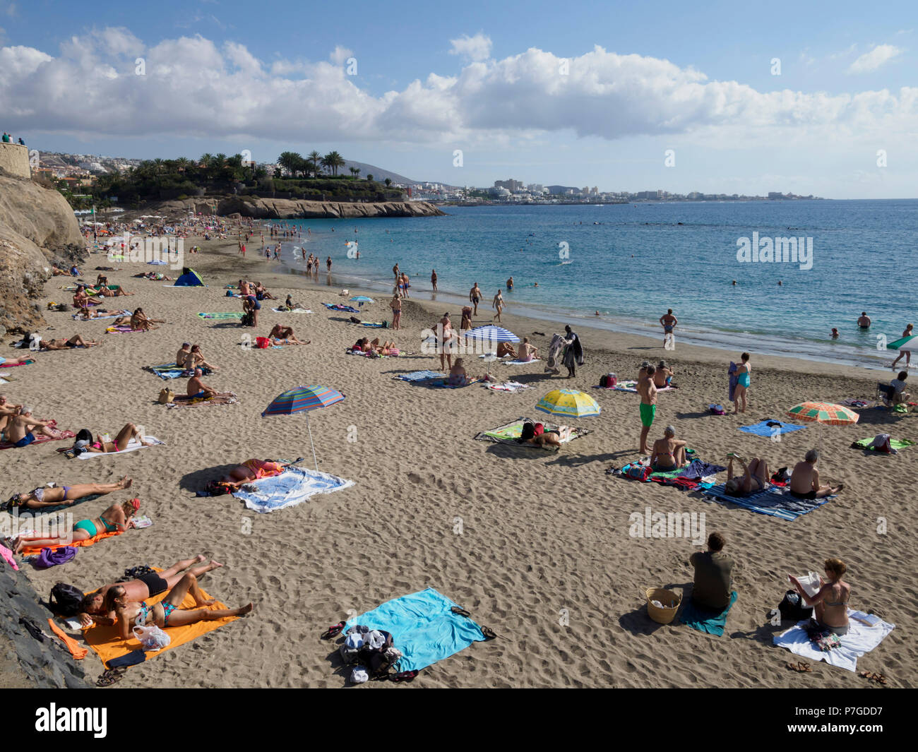 Tenerife, Canary Islands - La Caleta, Adeje. Costa Caleta beach Stock Photo - Alamy