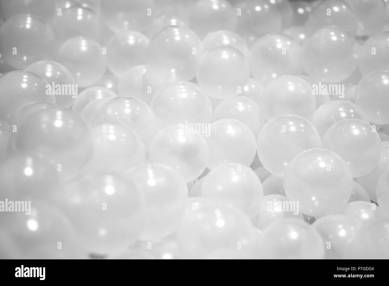 Many lots of white plastic ball or transparent bubble ball background ...