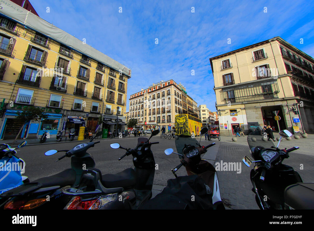 Street view of Madrid, the capital city of Spain Stock Photo - Alamy