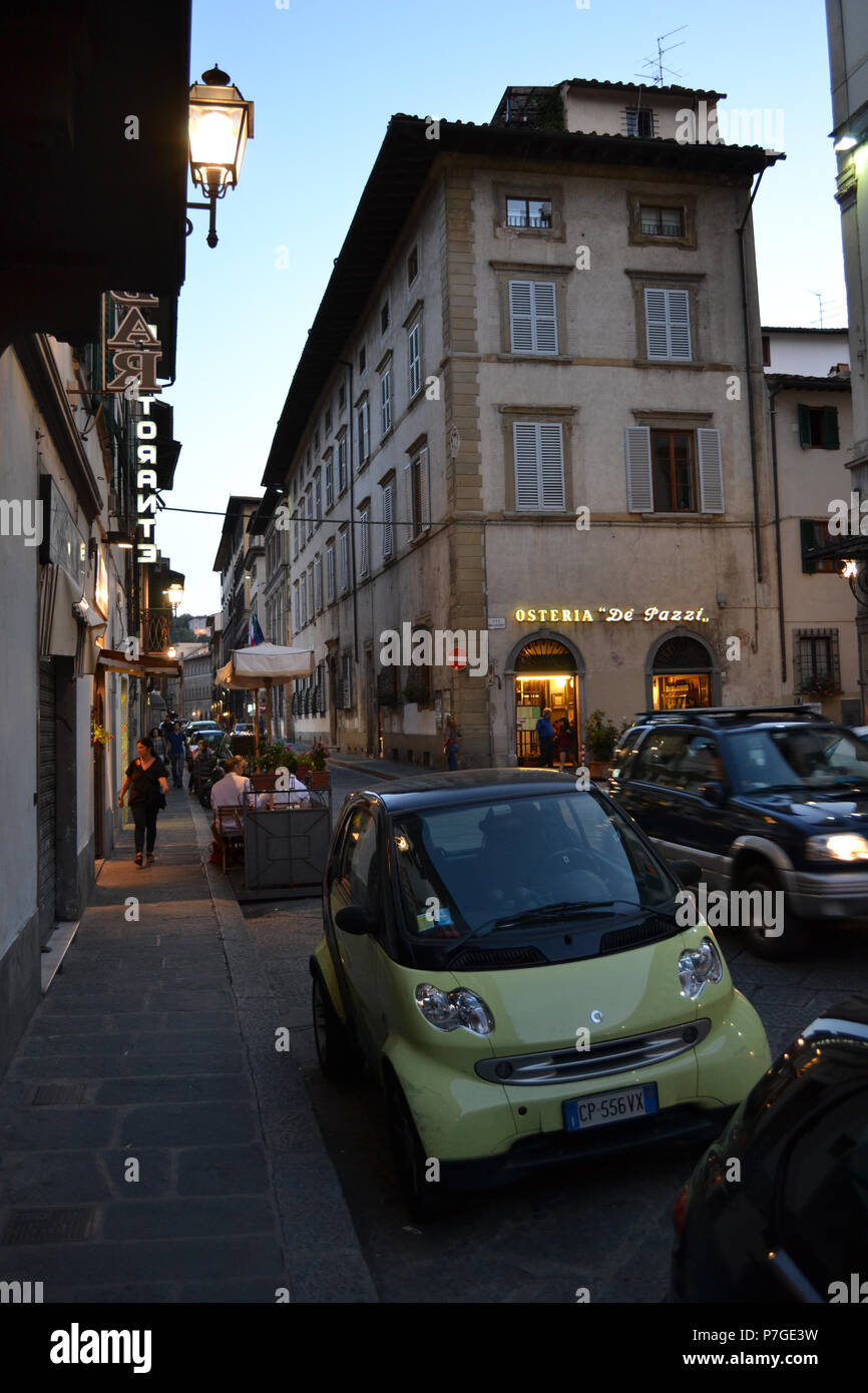 Early evening street scene in Florence, Italy Stock Photo - Alamy
