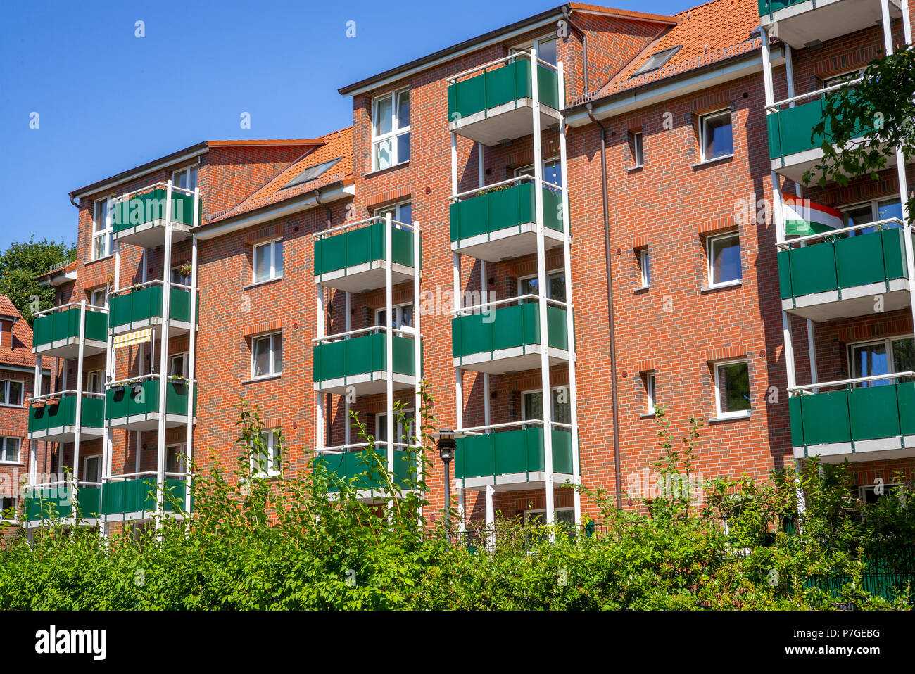 Fassade eines modernen Wohngebäudes in Hamburg, Deutschland Stock Photo ...