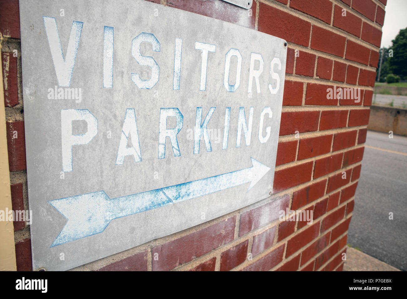 Weathered Parking Sign Stock Photo - Alamy