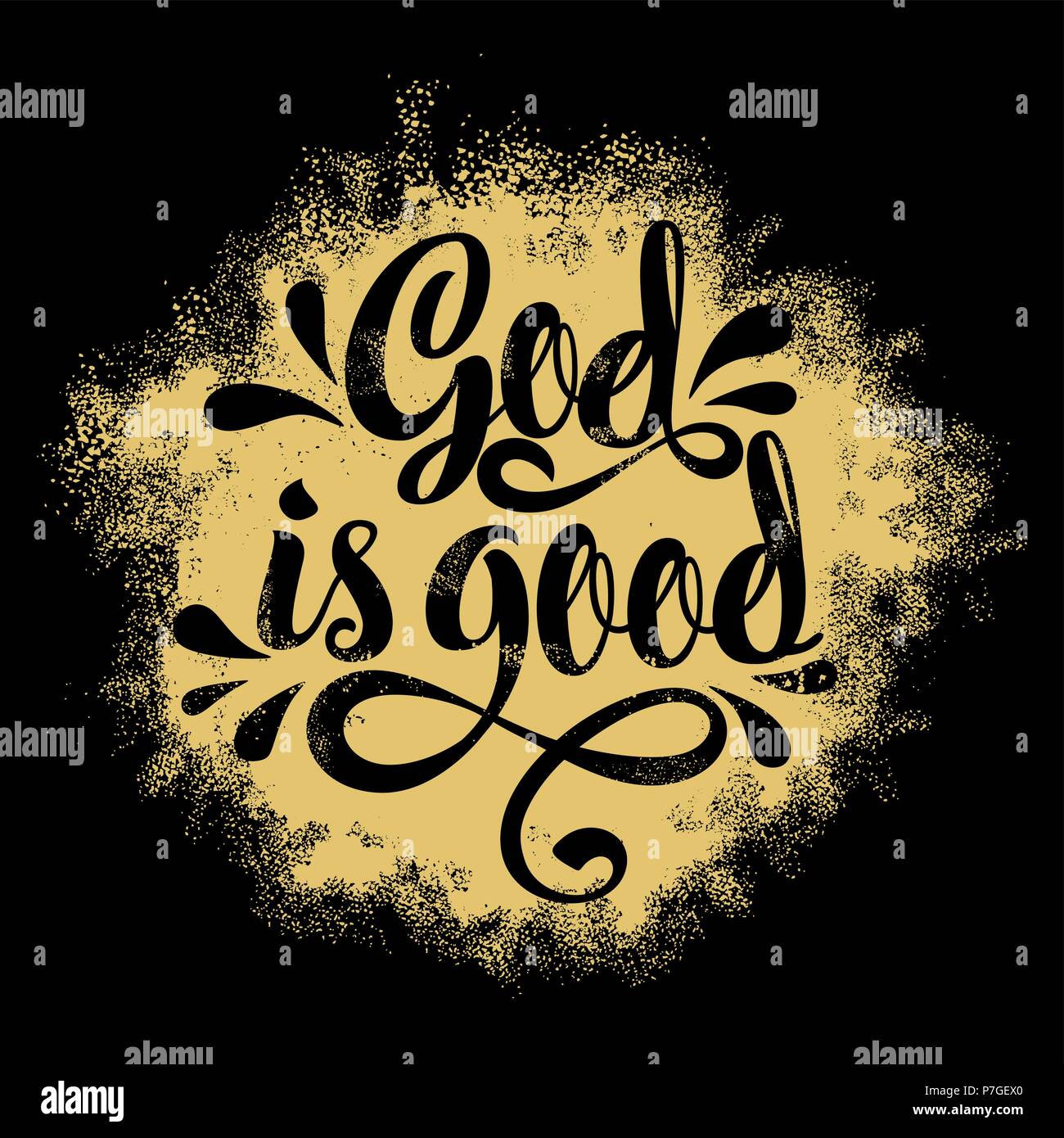 Bible lettering. Christian illustration. God is good Stock Vector Image ...