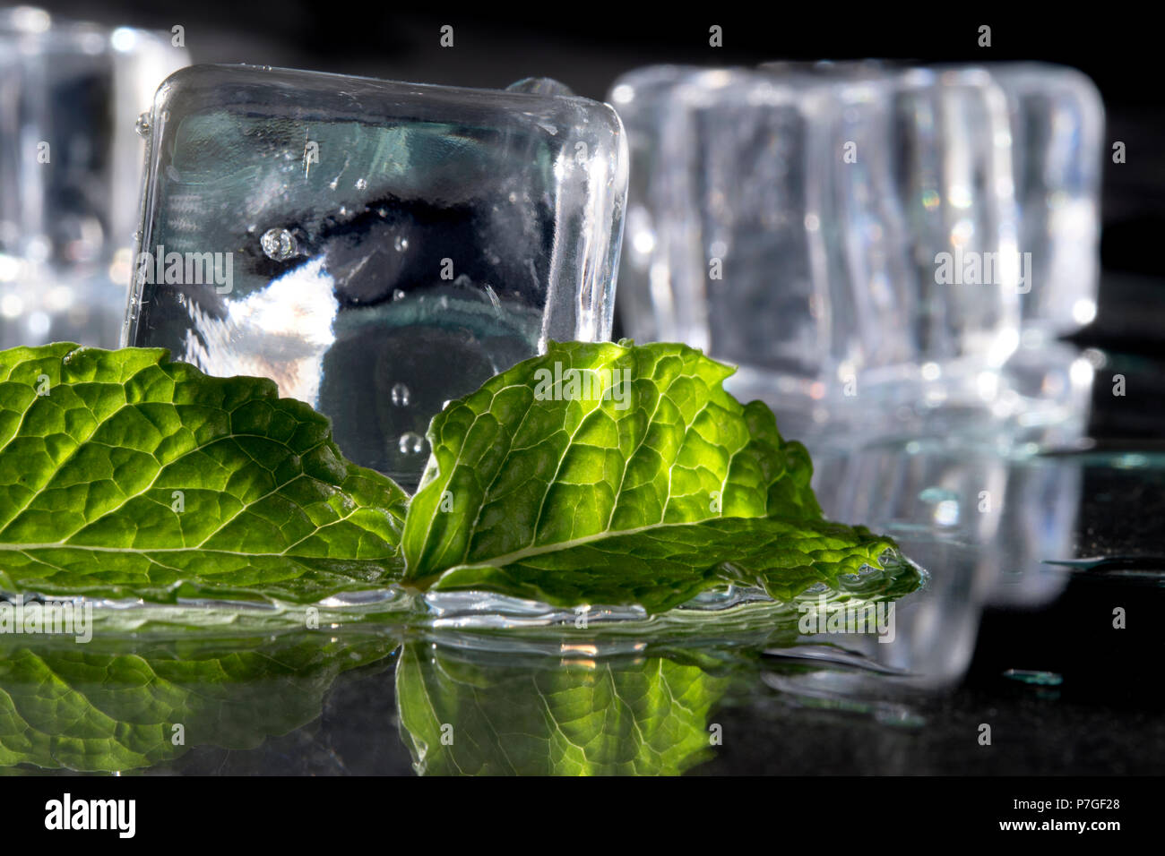 minty ice cubes Stock Photo - Alamy