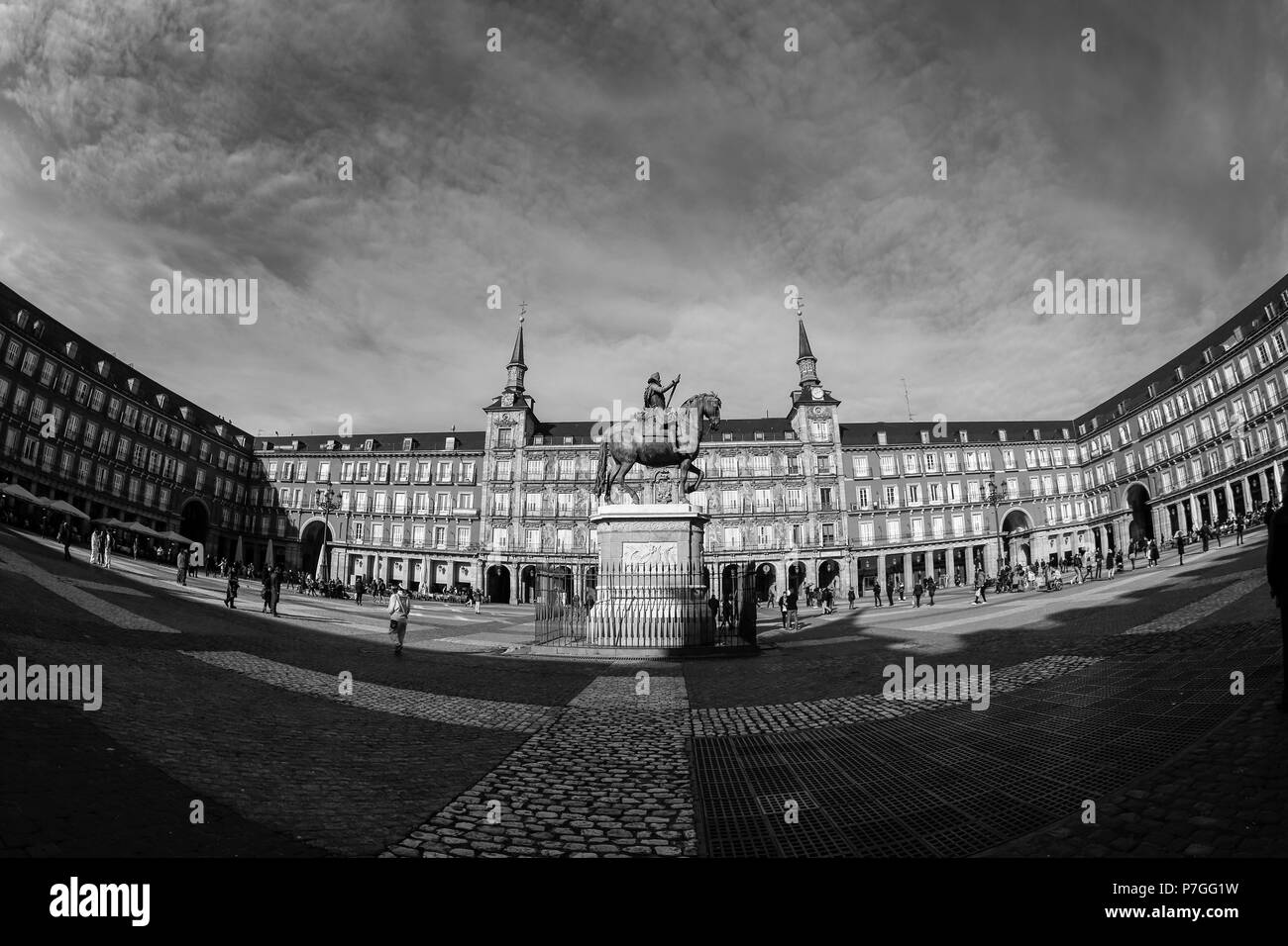 Plaza mayor, madrid Black and White Stock Photos & Images - Alamy