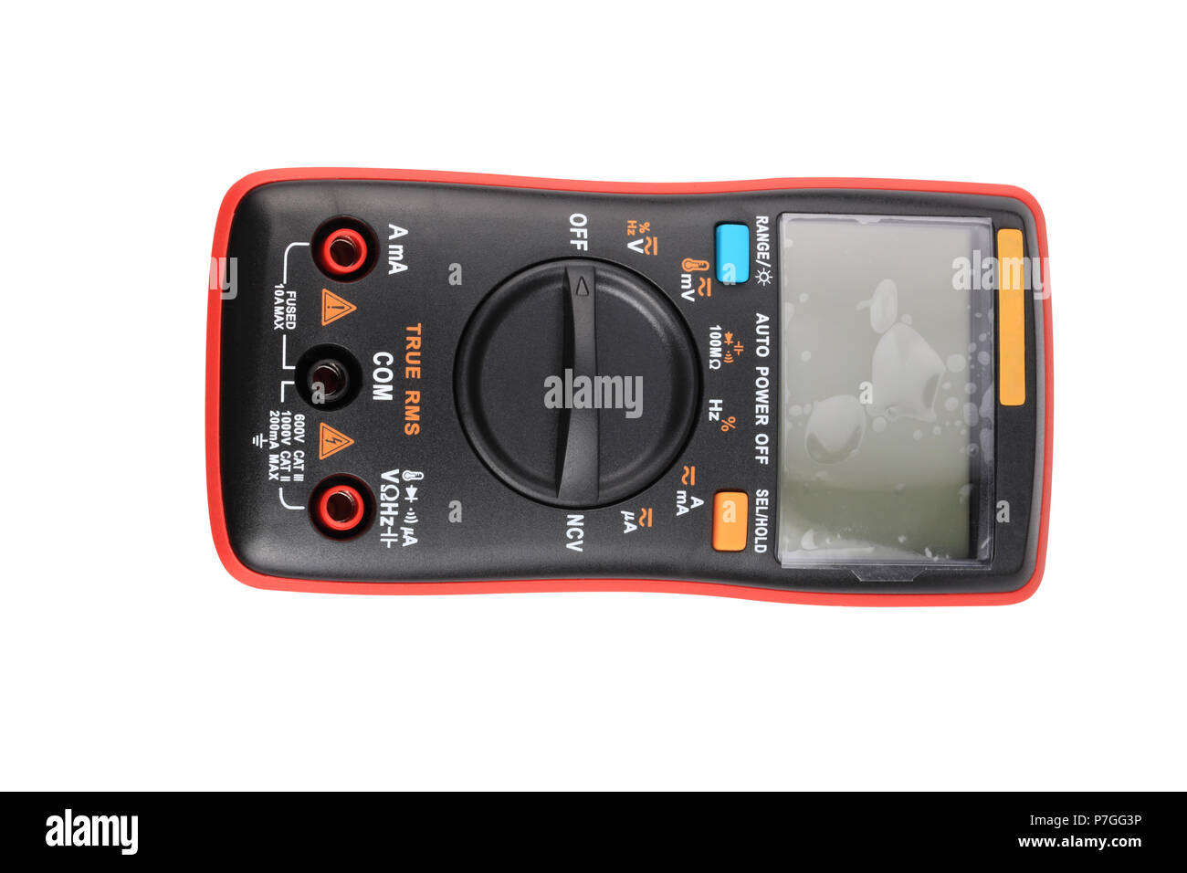 black digital multimeter isolated on white background at dry day Stock ...