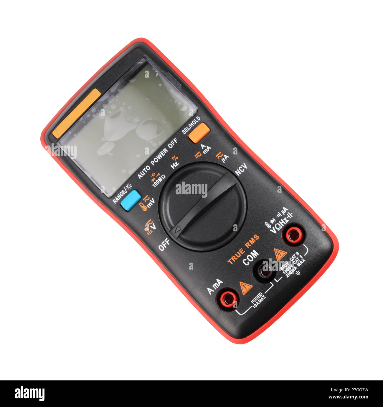 black digital multimeter isolated on white background at dry day Stock ...