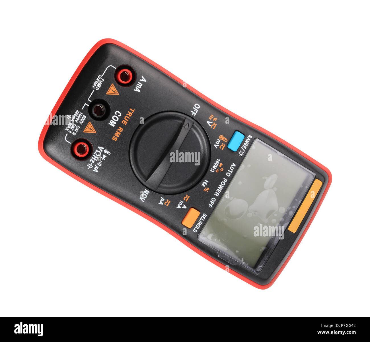 black digital multimeter isolated on white background at dry day Stock ...