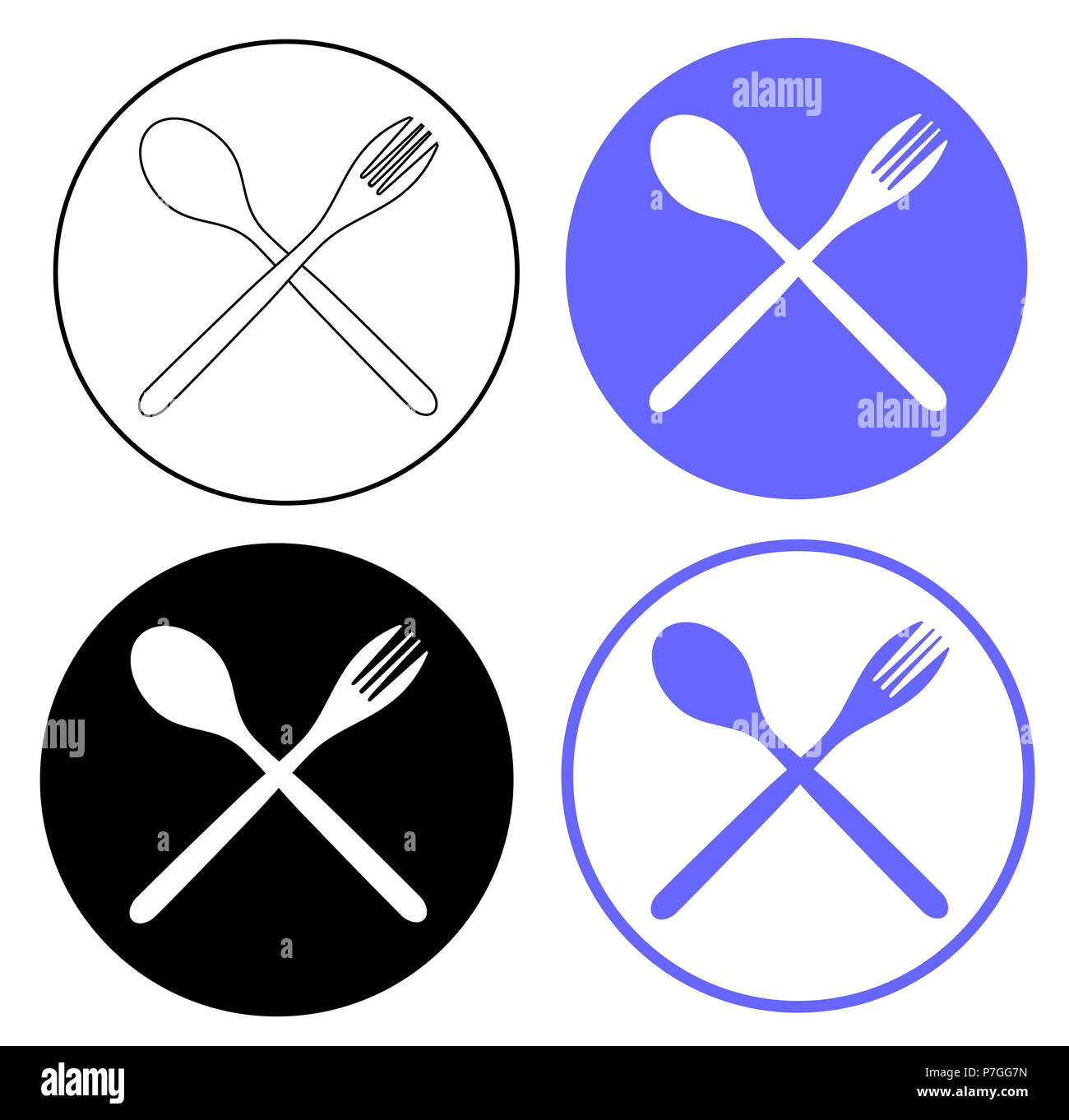 spoon fork set icon Stock Photo - Alamy