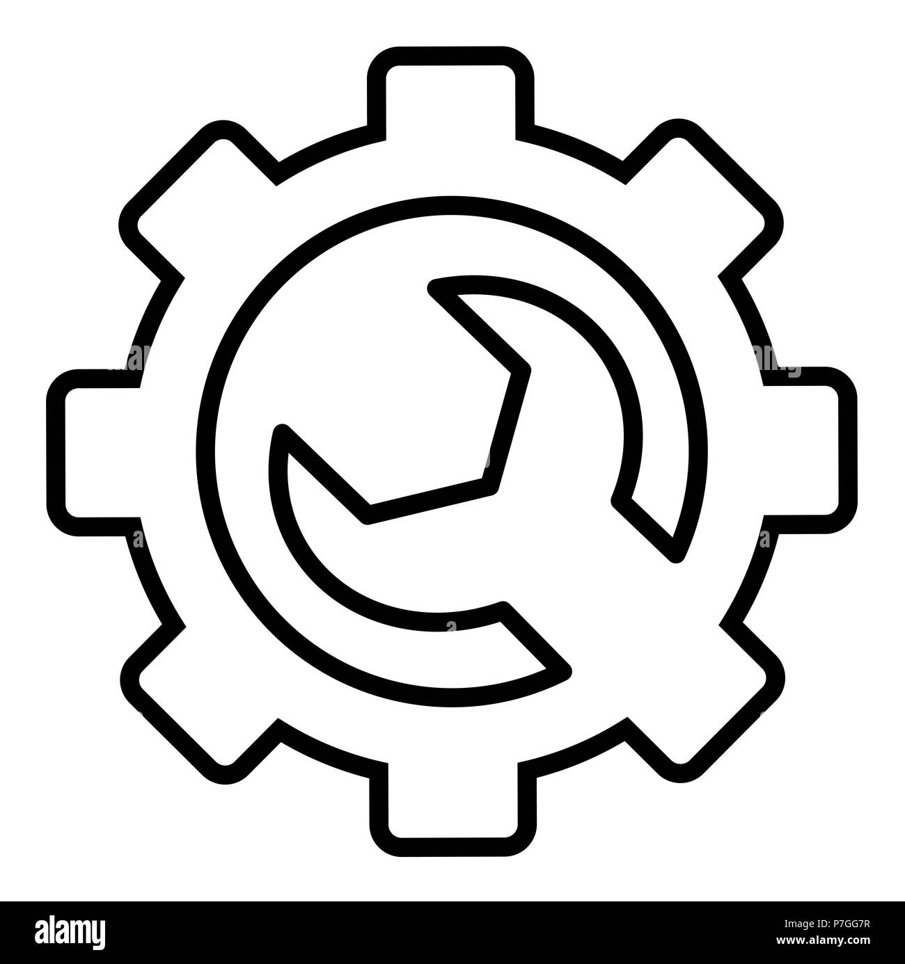 Admin icon gear configuration Black and White Stock Photos & Images - Alamy
