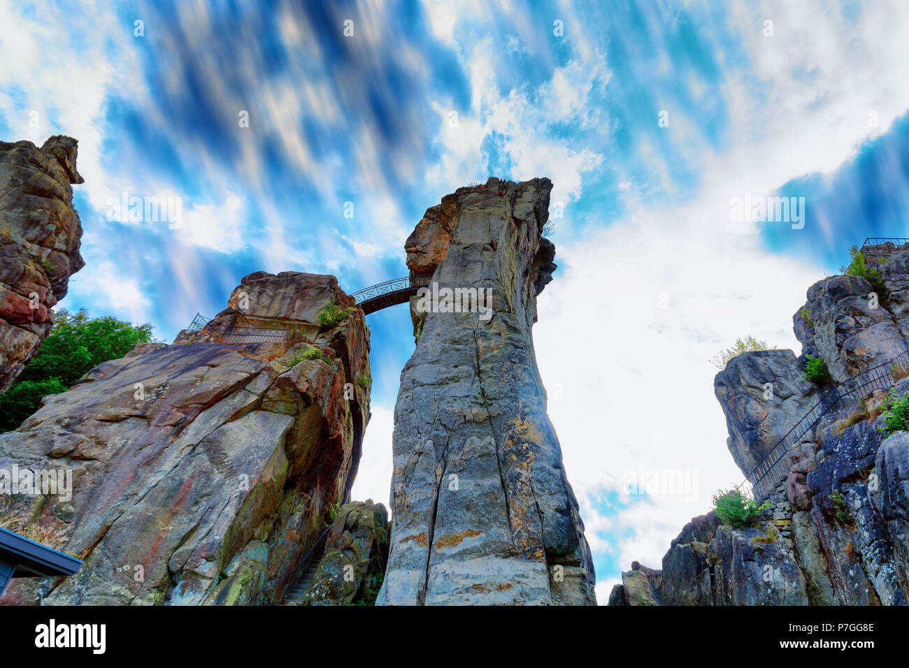 The Externsteine, striking sandstone rock formation in the Teutoburg ...