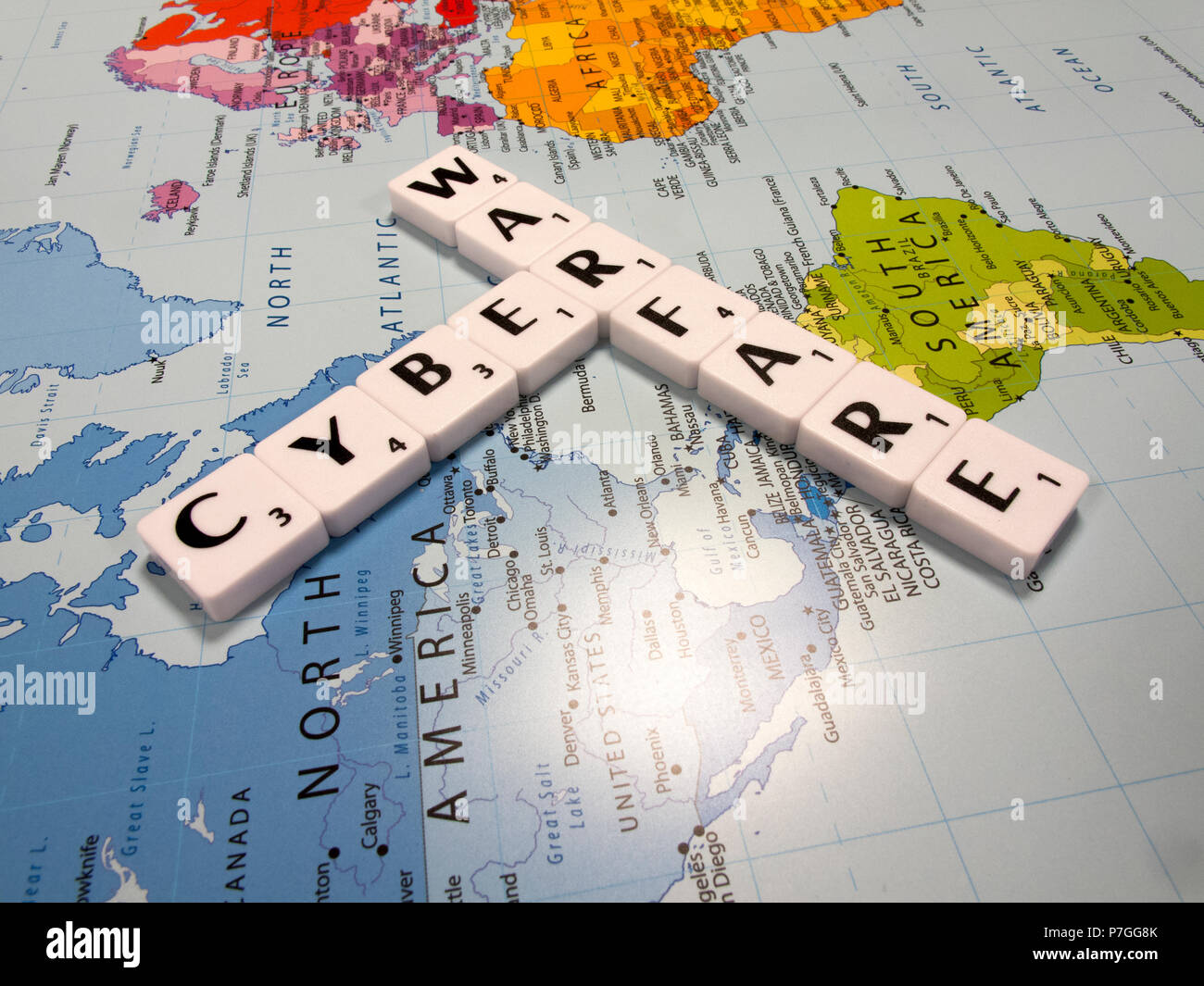 representation of international cyber warfare, an attempt by hackers to ...