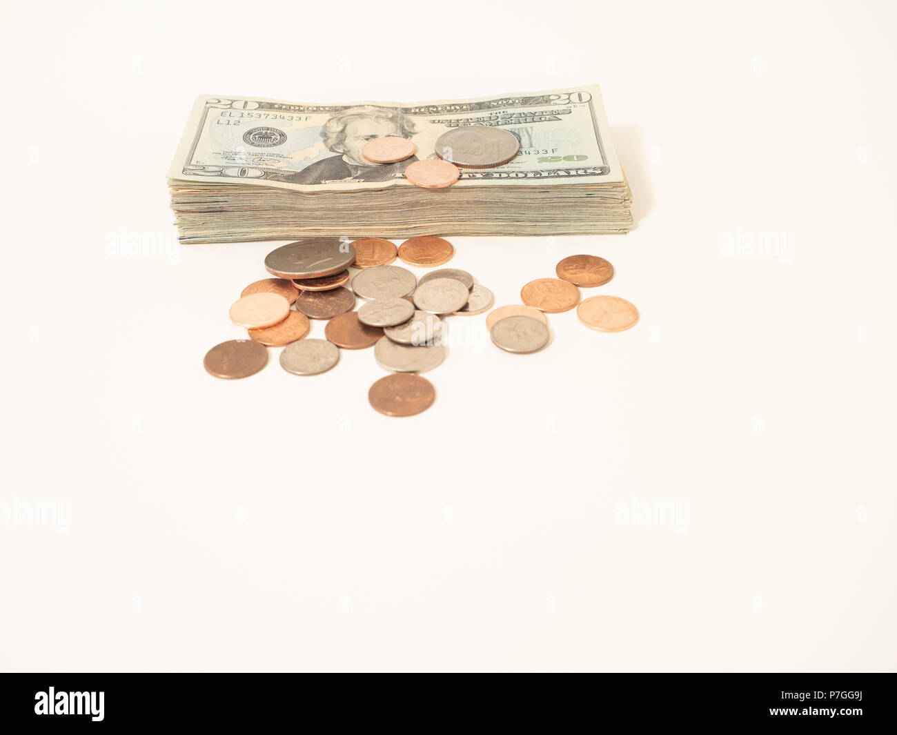 Stack of twenty dollar bills hi-res stock photography and images - Alamy