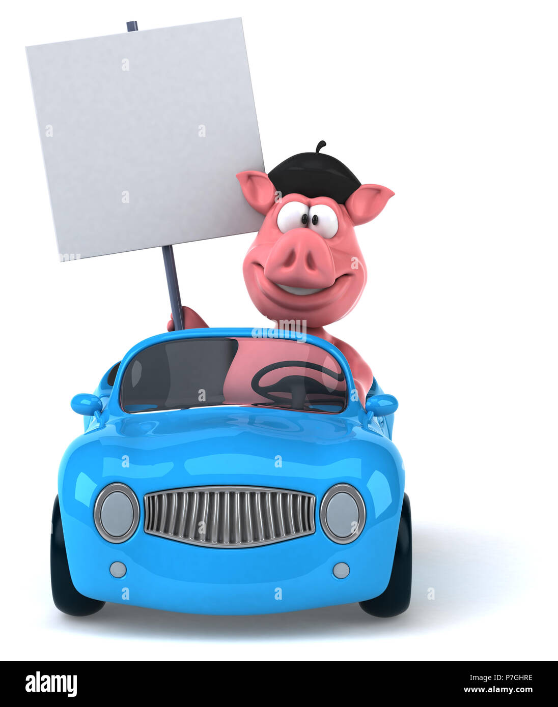 Pig driving Cut Out Stock Images & Pictures - Alamy