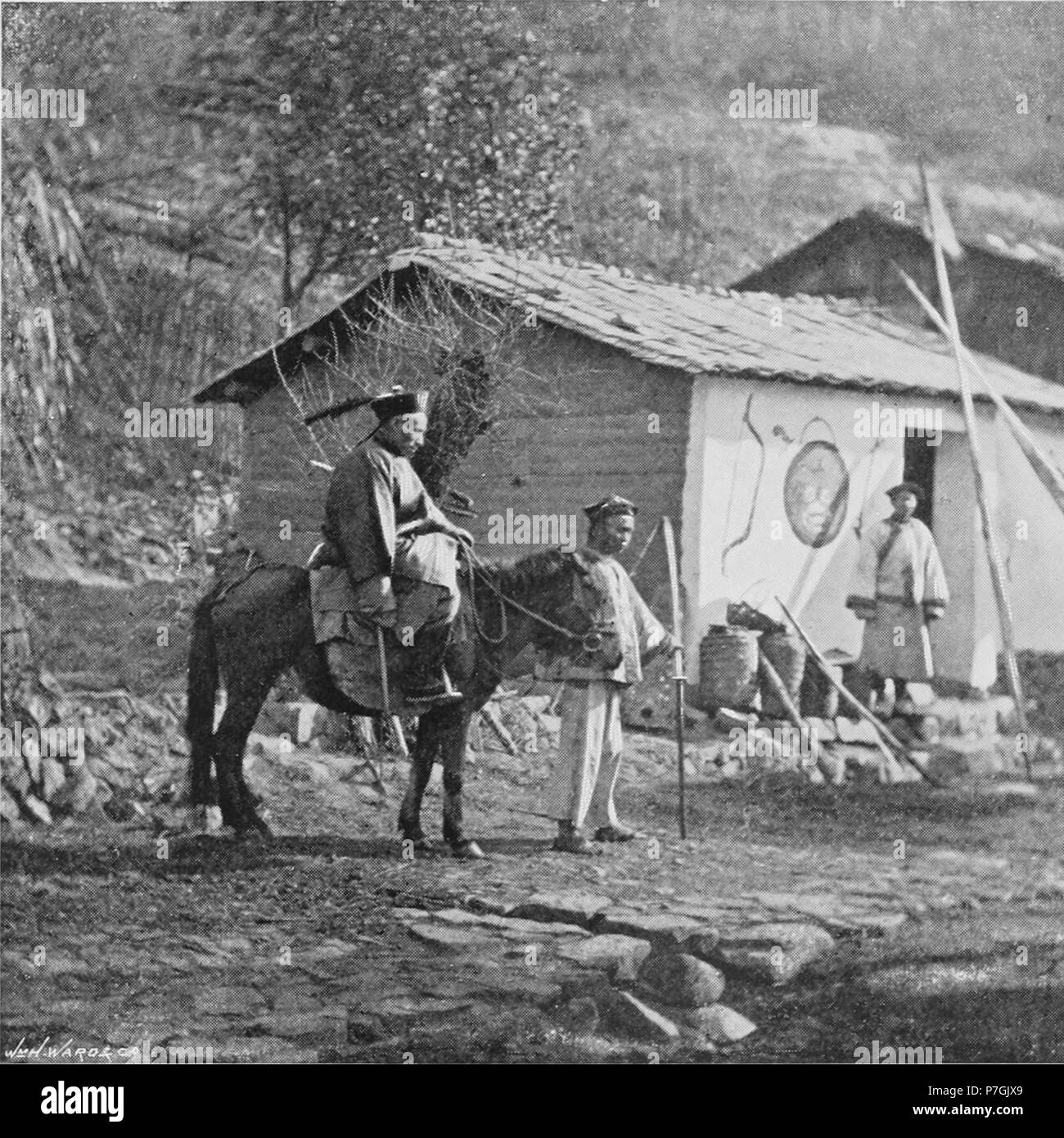 English: photo from Through China with a camera 中文: 馬和騎在上面的人 . between ...