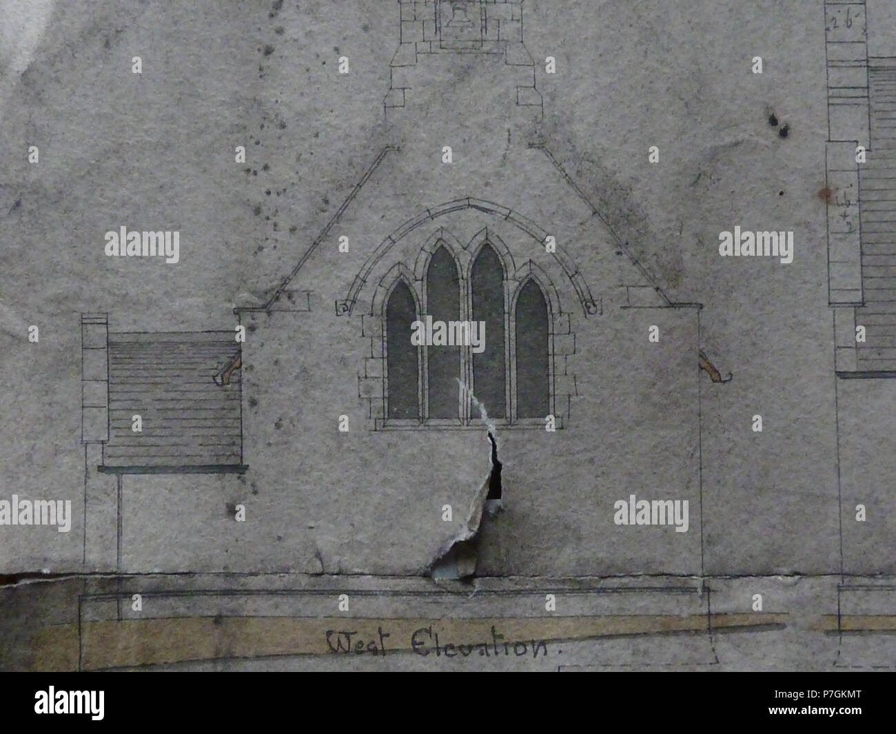 One of six original 1992 plans, signed by the architect, of Church of ...