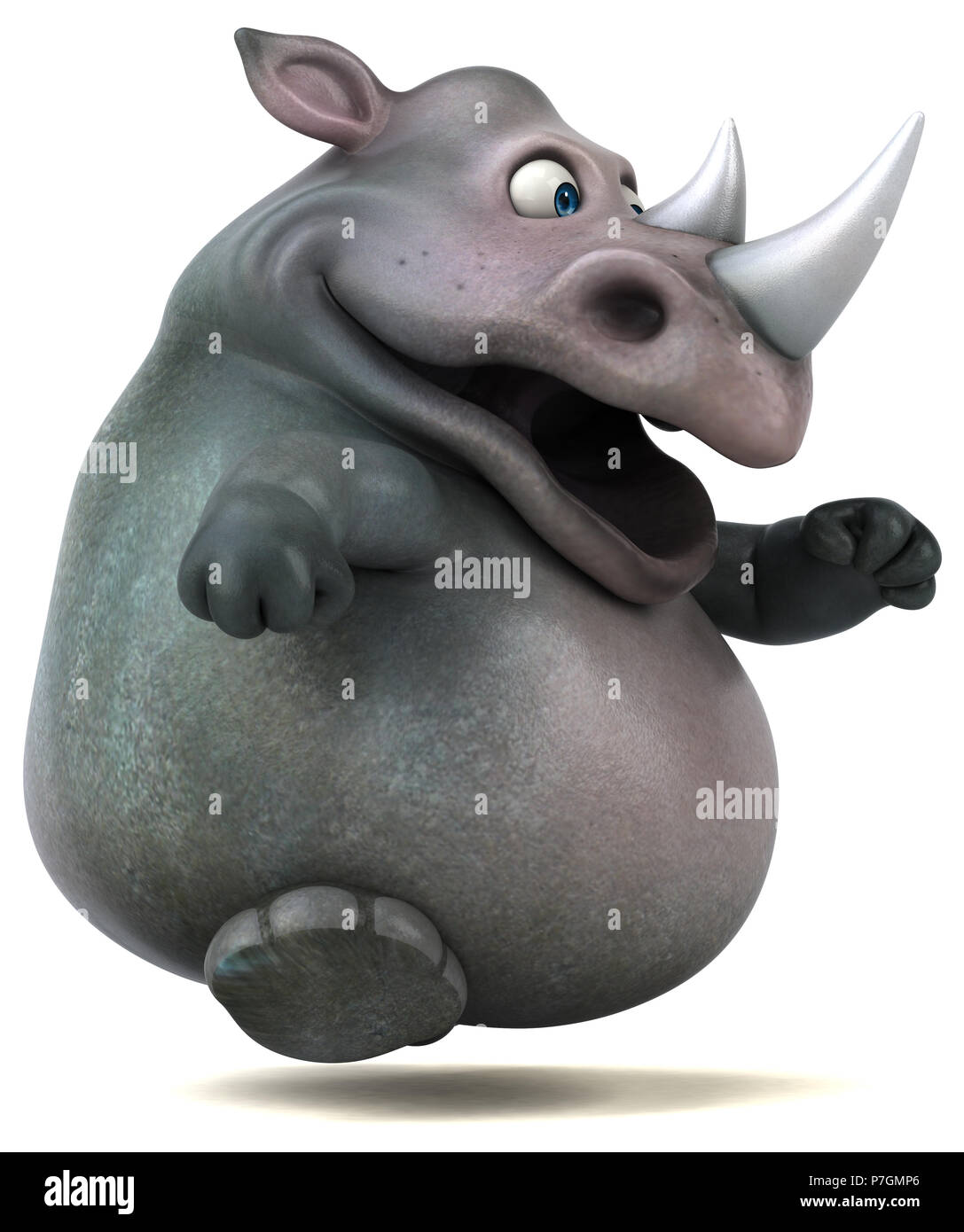 Fun rhinoceros - 3D Illustration Stock Photo - Alamy