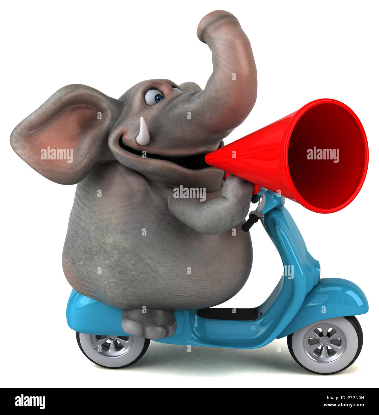 Fun elephant - 3D Illustration Stock Photo - Alamy