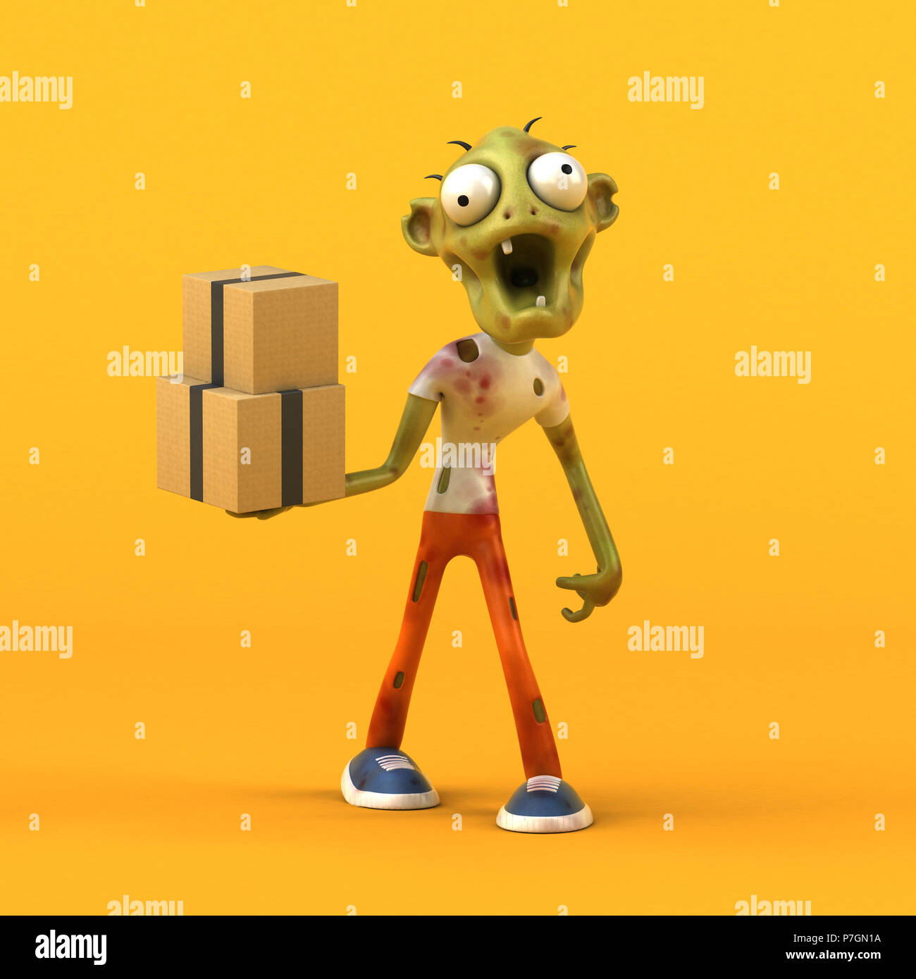 Fun zombie - 3D Illustration Stock Photo - Alamy