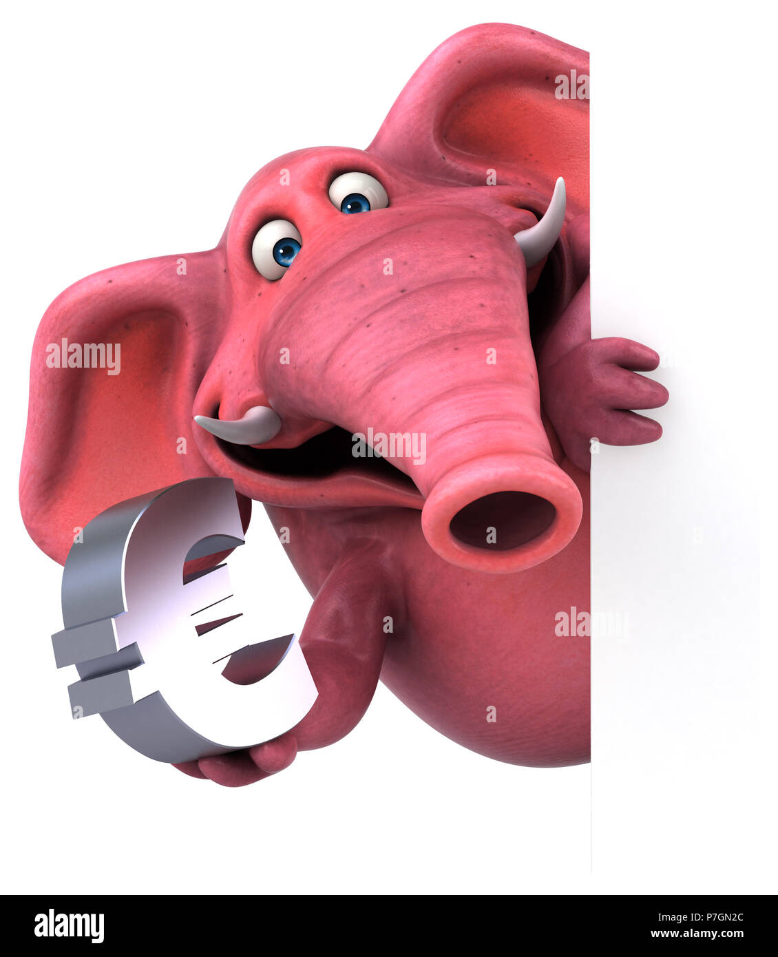 Pink elephant - 3D Illustration Stock Photo - Alamy