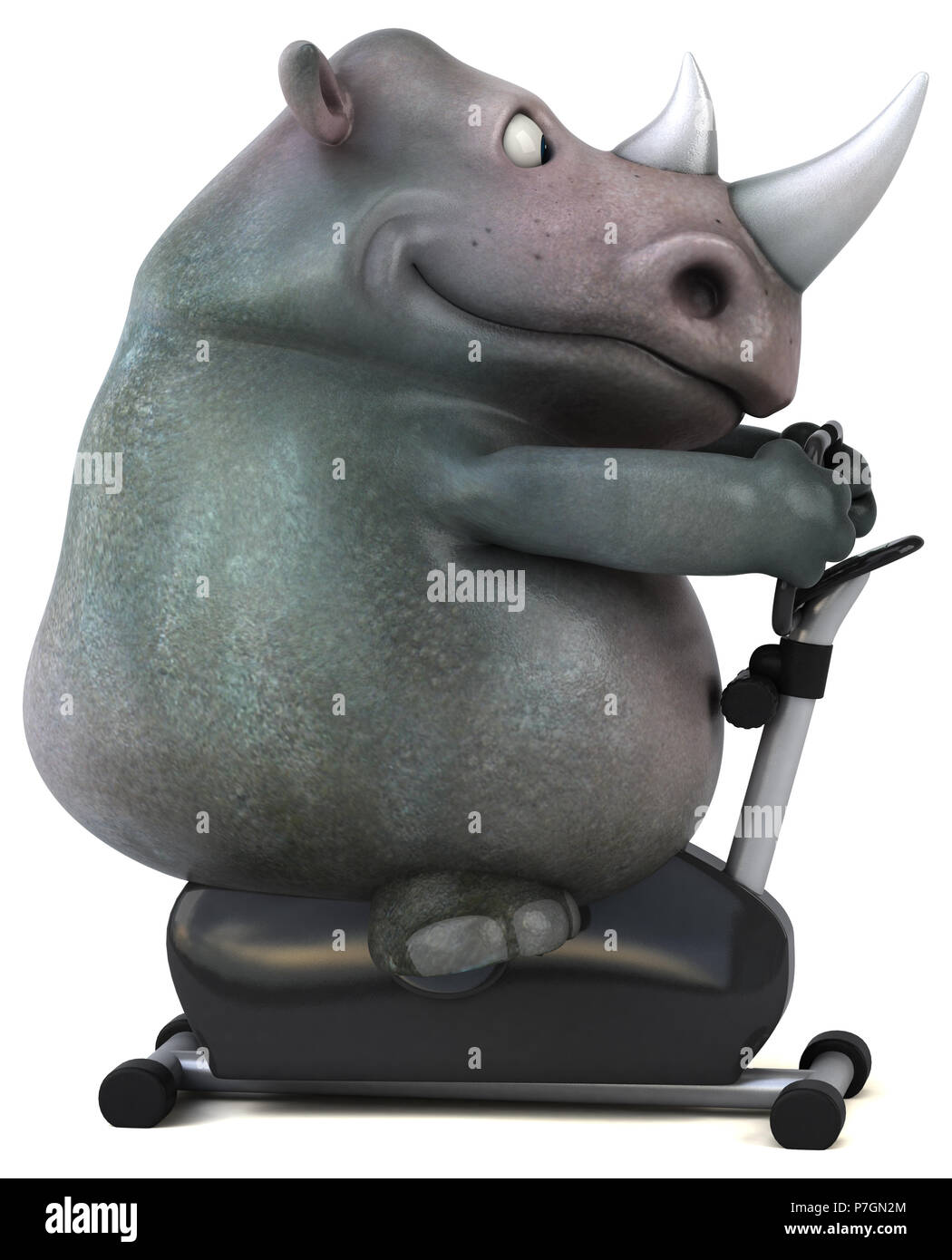 Fun rhino - 3D Illustration Stock Photo - Alamy