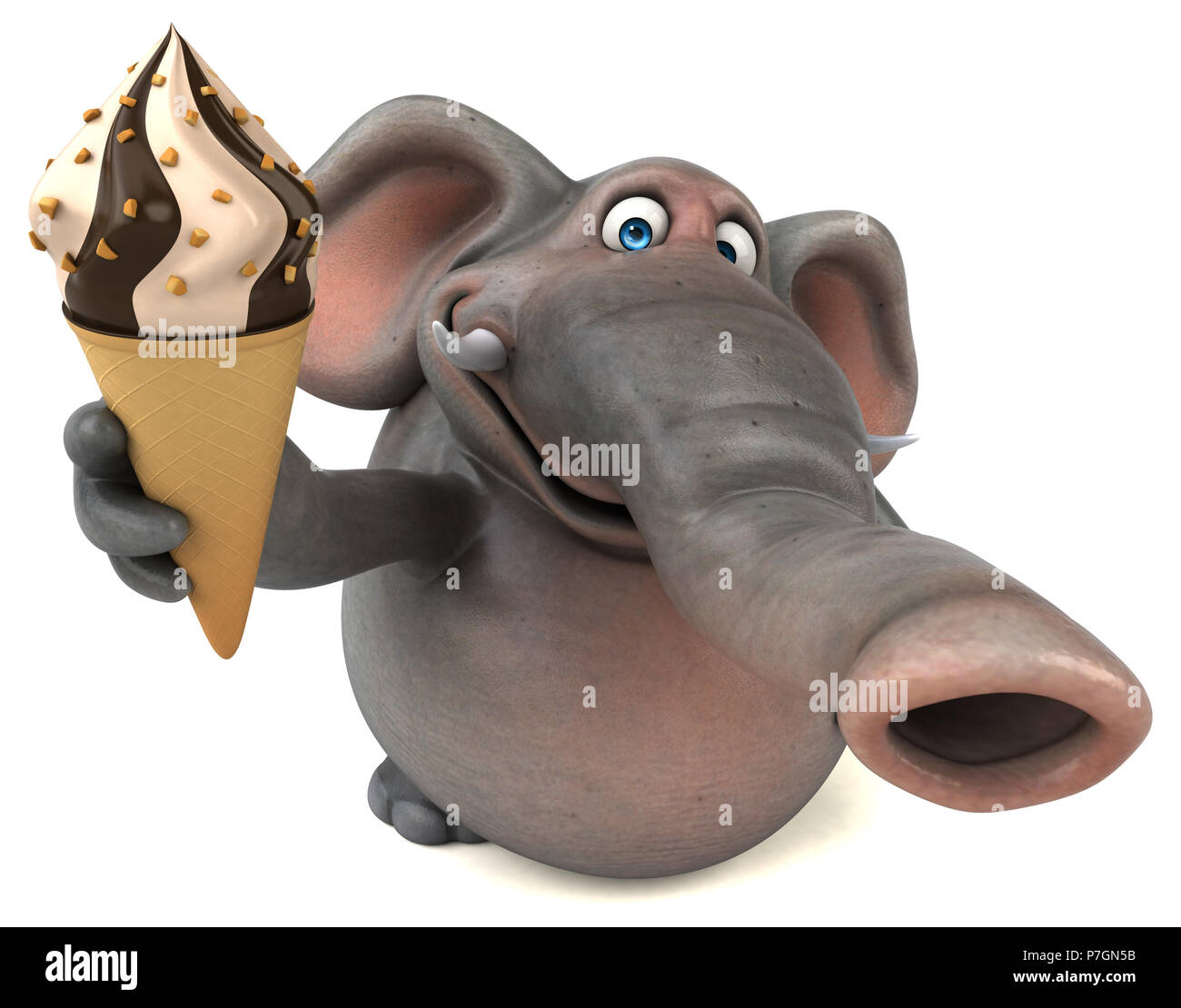 Fun elephant - 3D Illustration Stock Photo - Alamy