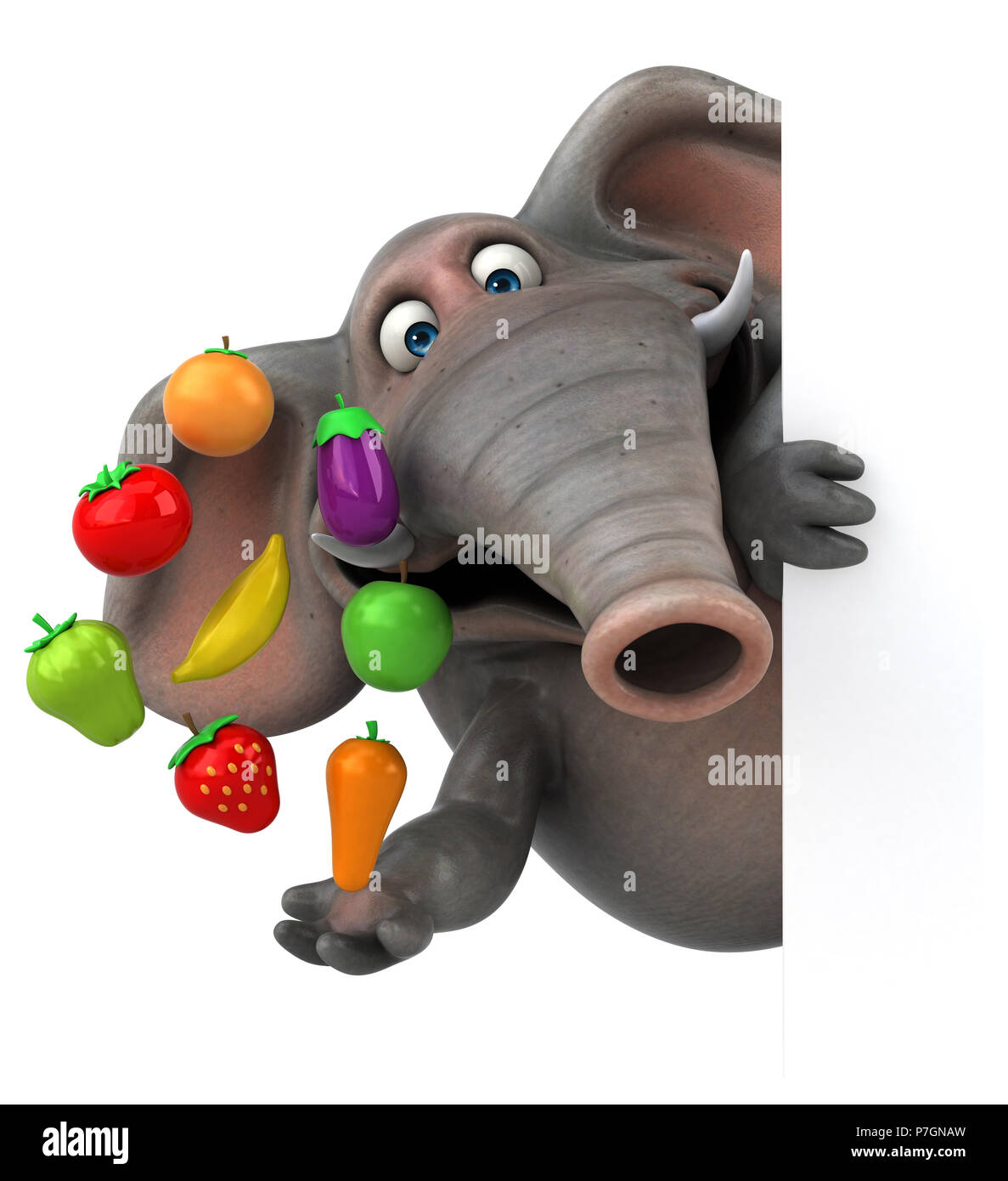 Fun elephant - 3D Illustration Stock Photo - Alamy