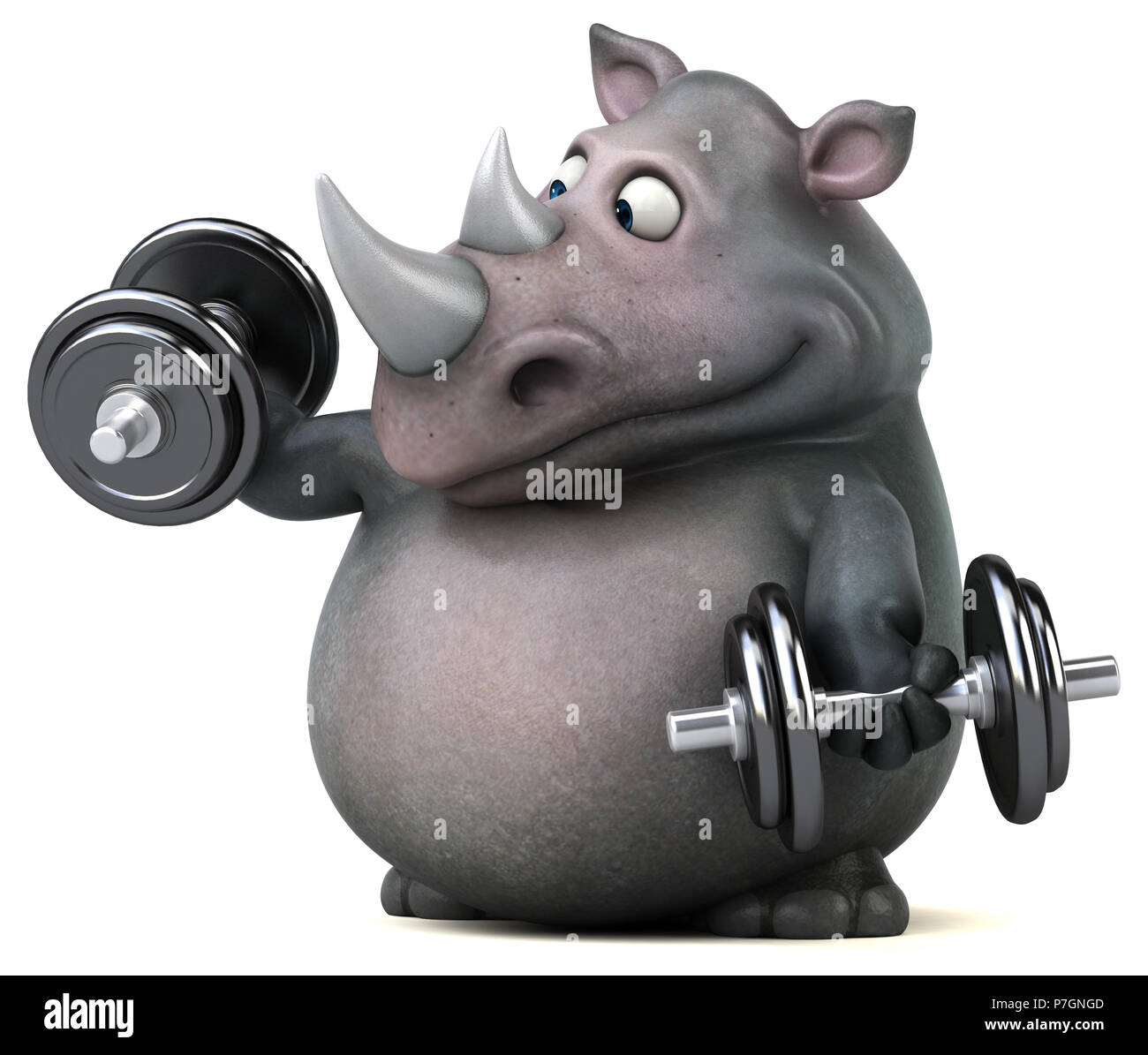 Fun rhino - 3D Illustration Stock Photo - Alamy