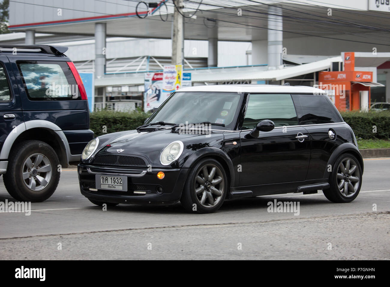 Chiangmai, Thailand - June 21 2018: Private car Mini cooper. On road no ...