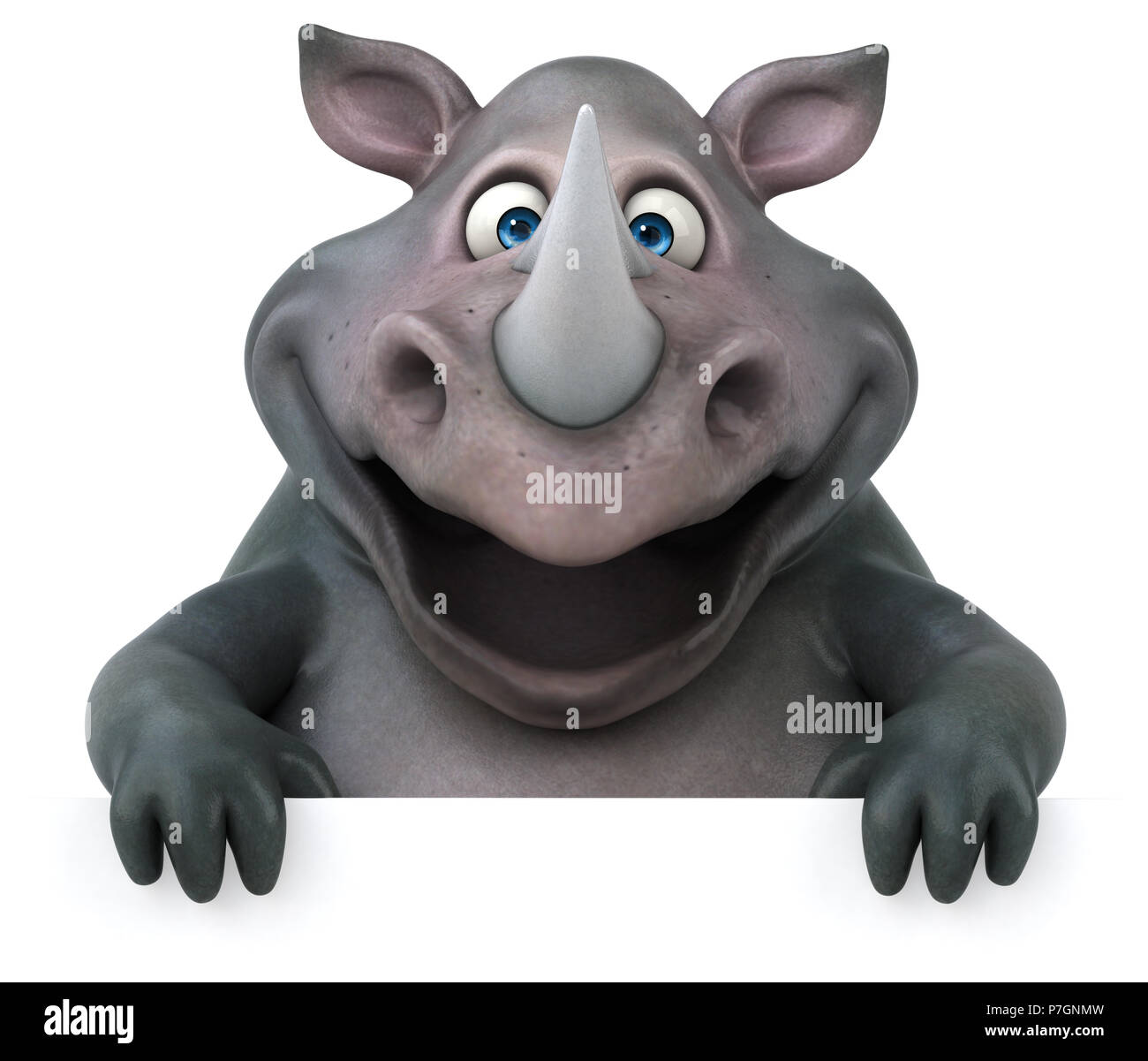 Fun rhinoceros - 3D Illustration Stock Photo - Alamy