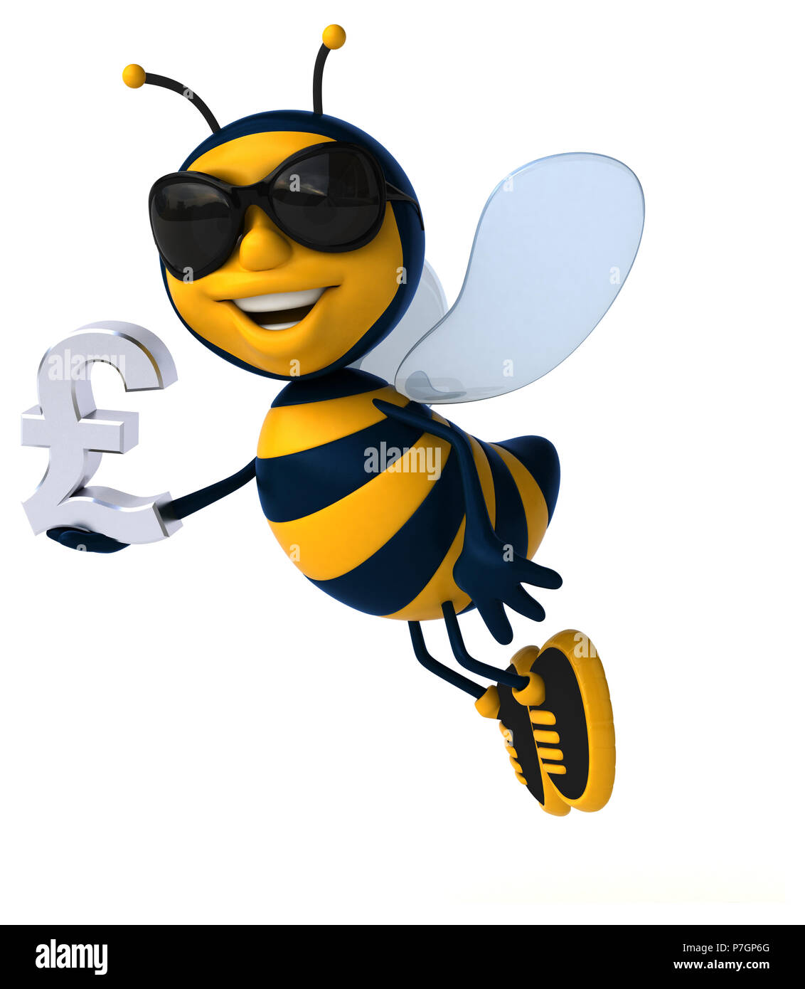 Fun bee - 3D Illustration Stock Photo - Alamy
