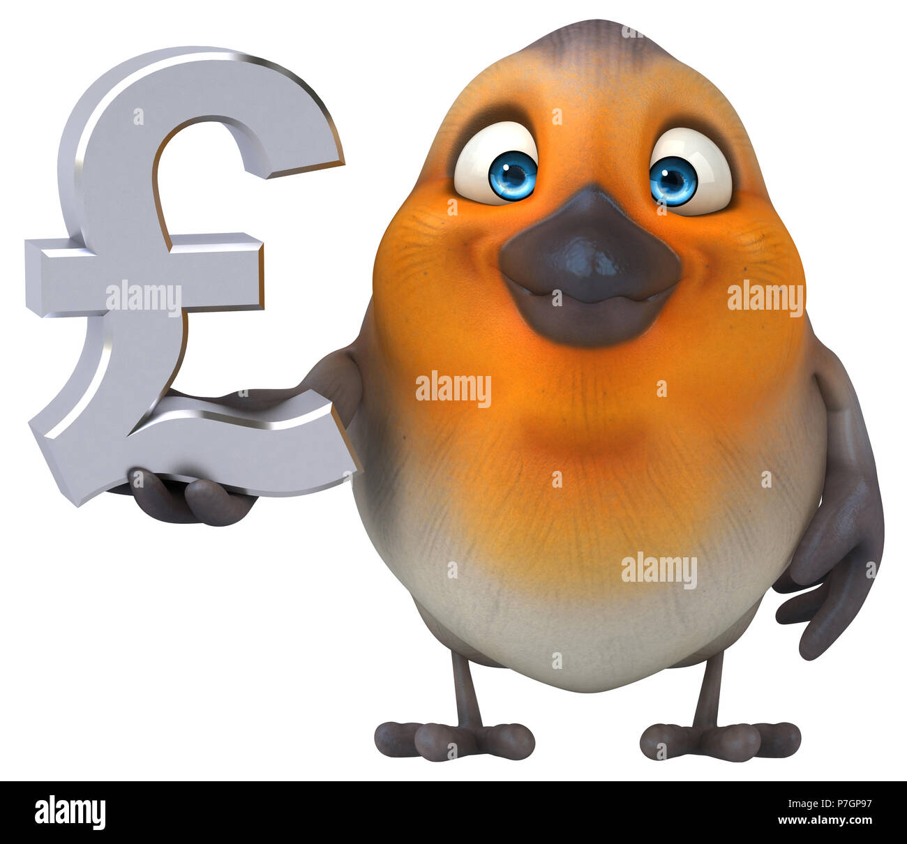 Fun bird - 3D Illustration Stock Photo - Alamy