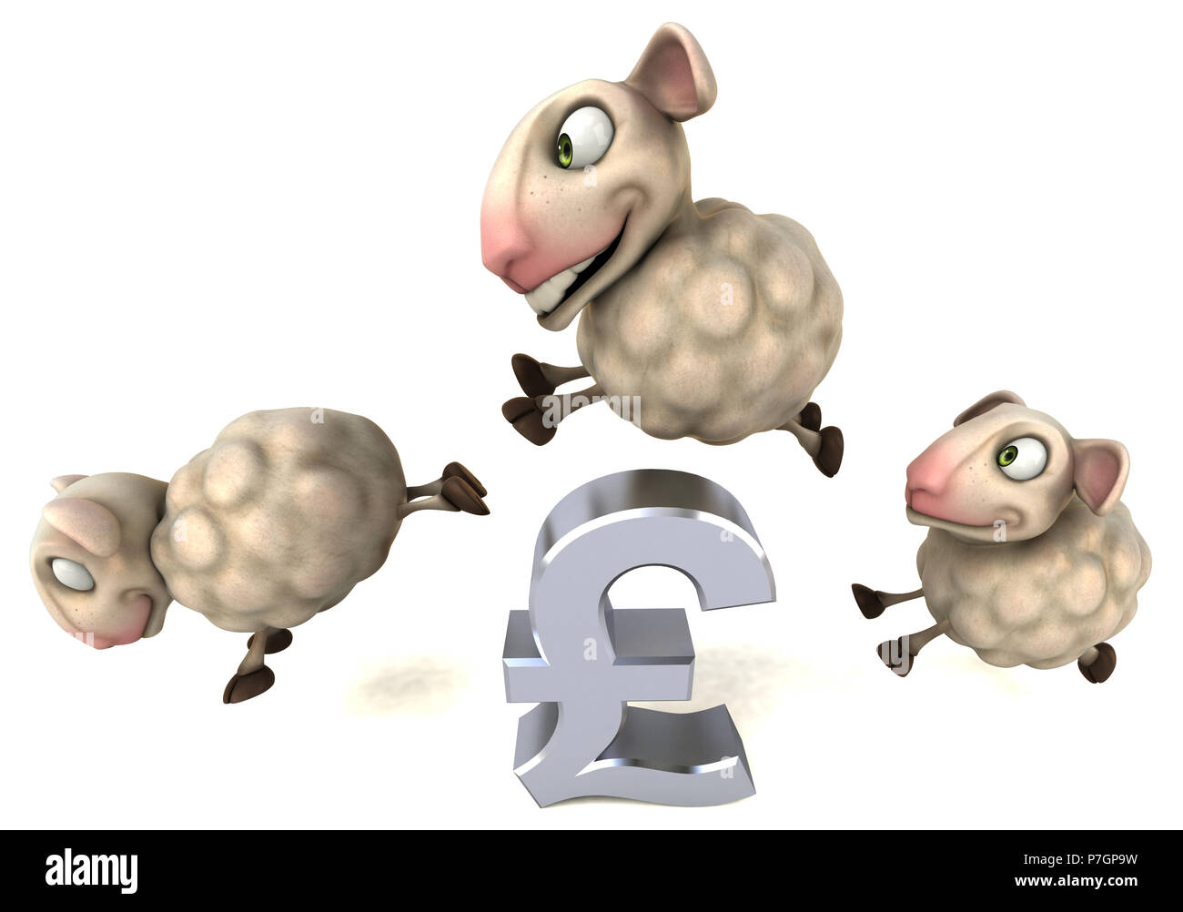 Fun sheep - 3D Illustration Stock Photo - Alamy