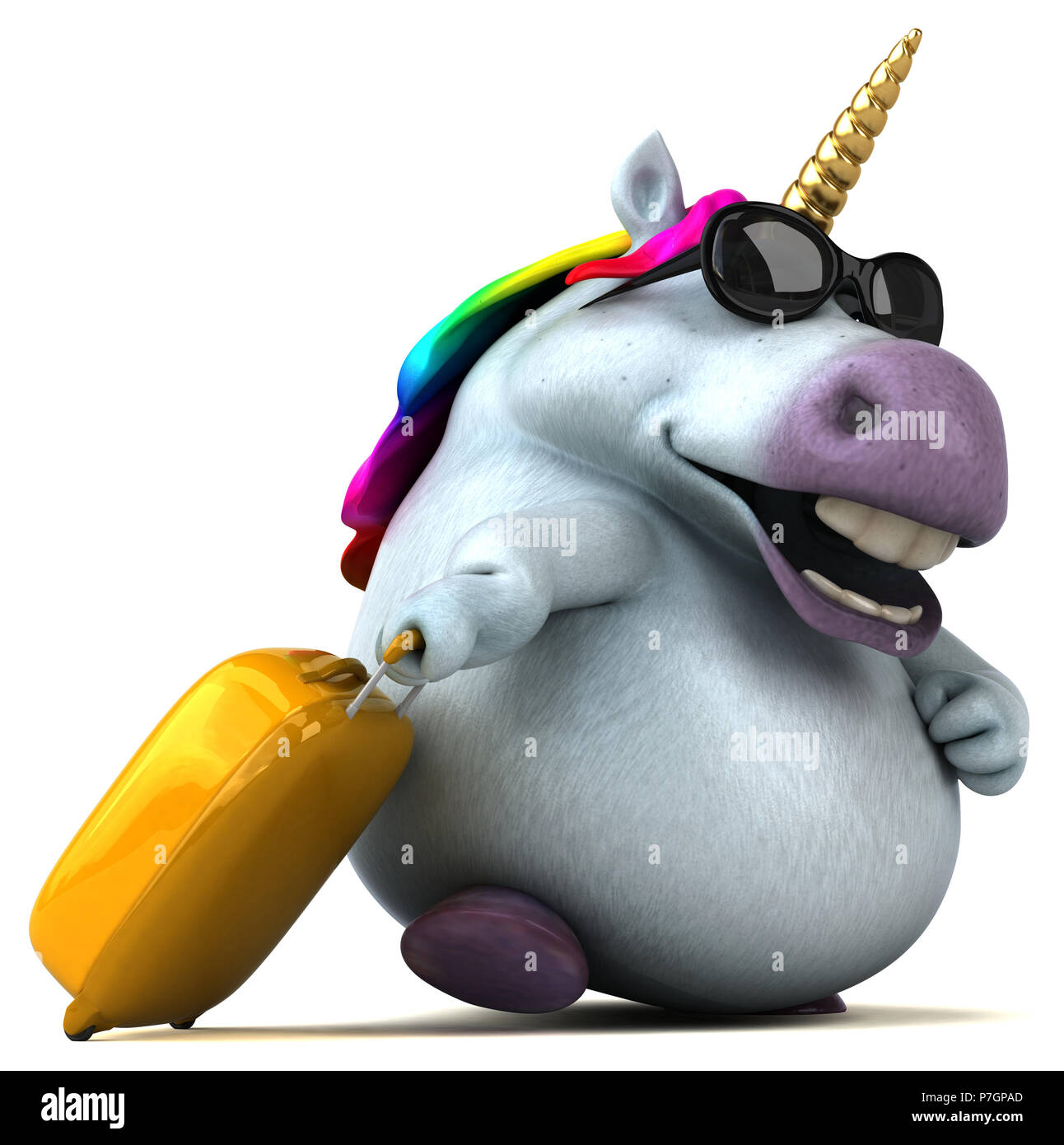 Fun unicorn - 3D Illustration Stock Photo - Alamy