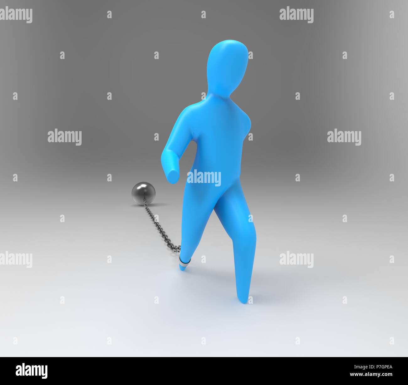 Chain and ball - 3D Illustration Stock Photo - Alamy