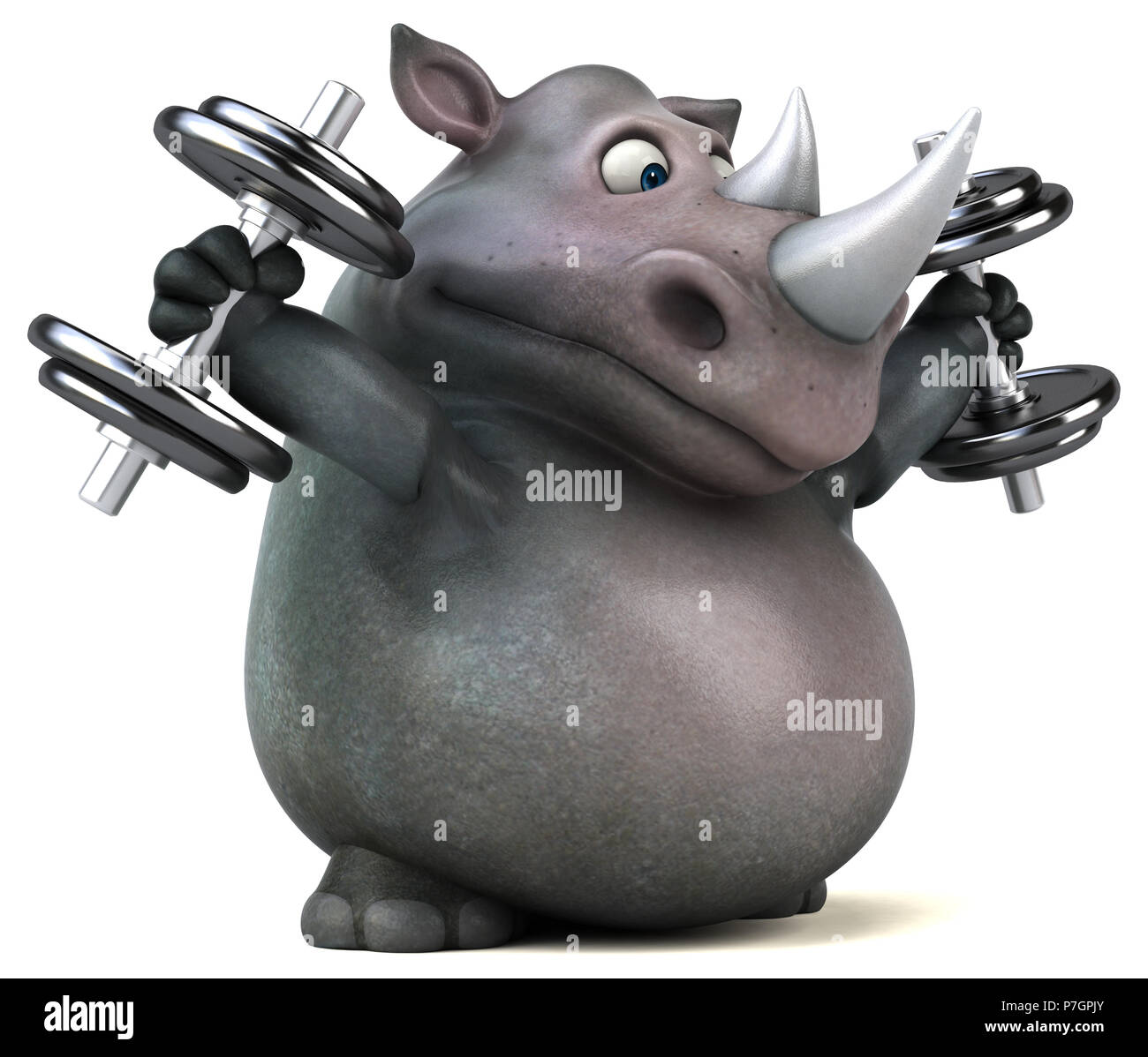 Fun rhino - 3D Illustration Stock Photo - Alamy