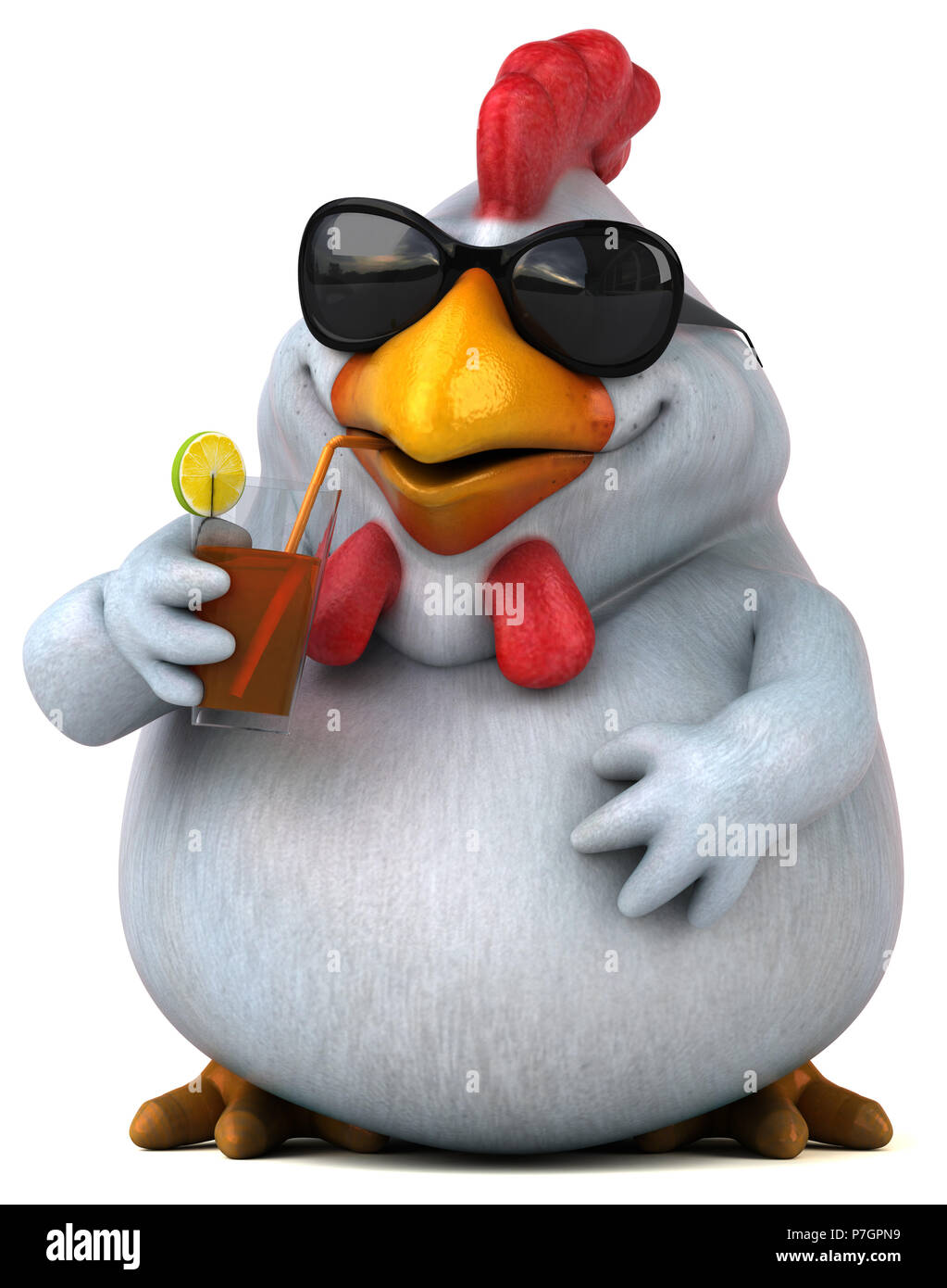 Fun chicken - 3D Illustration Stock Photo - Alamy