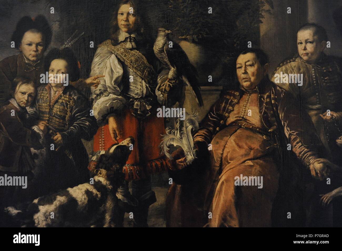 Crimean falconer of king john ii casimir with his family hi-res stock ...